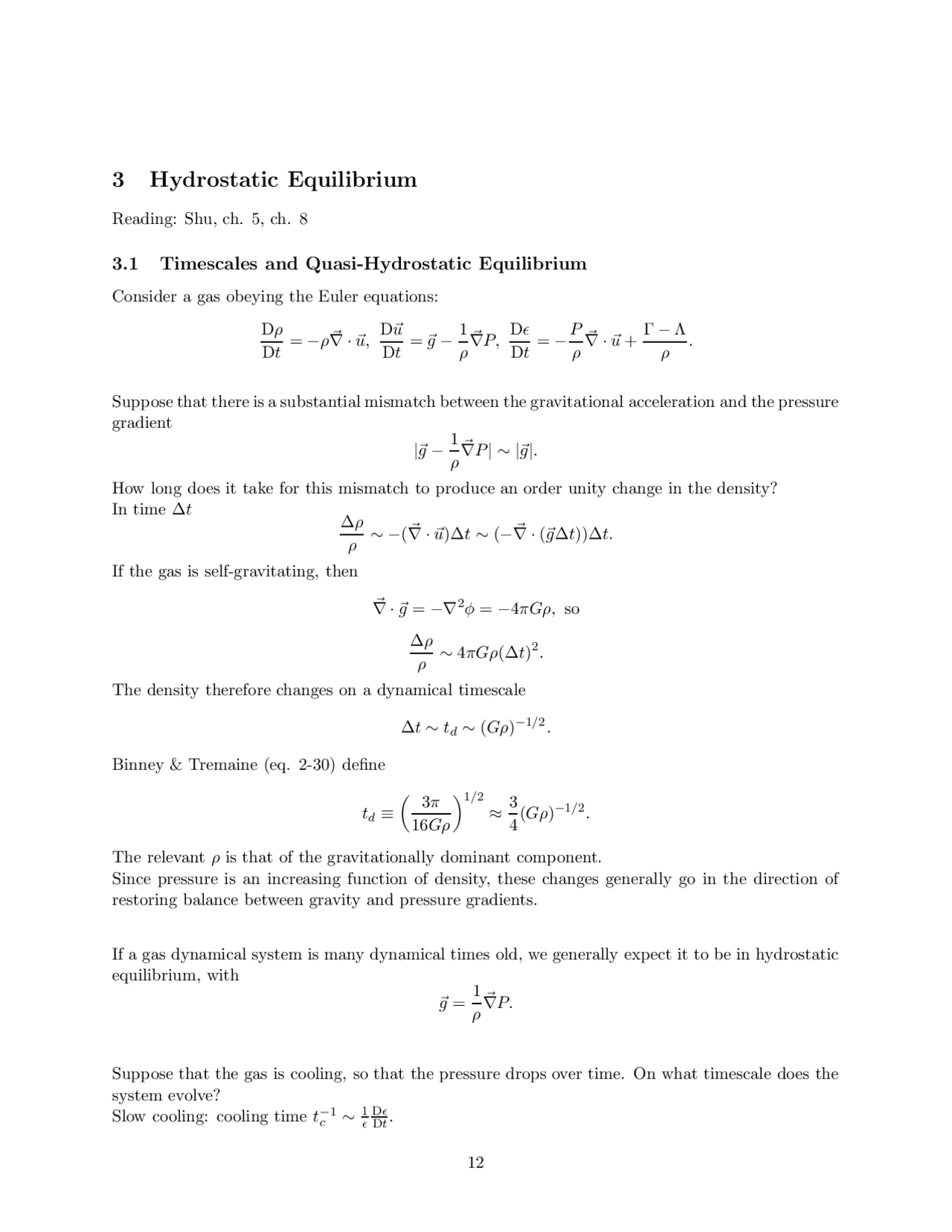 3 Hydrostatic Equilibrium | Study notes Astronomy | Docsity