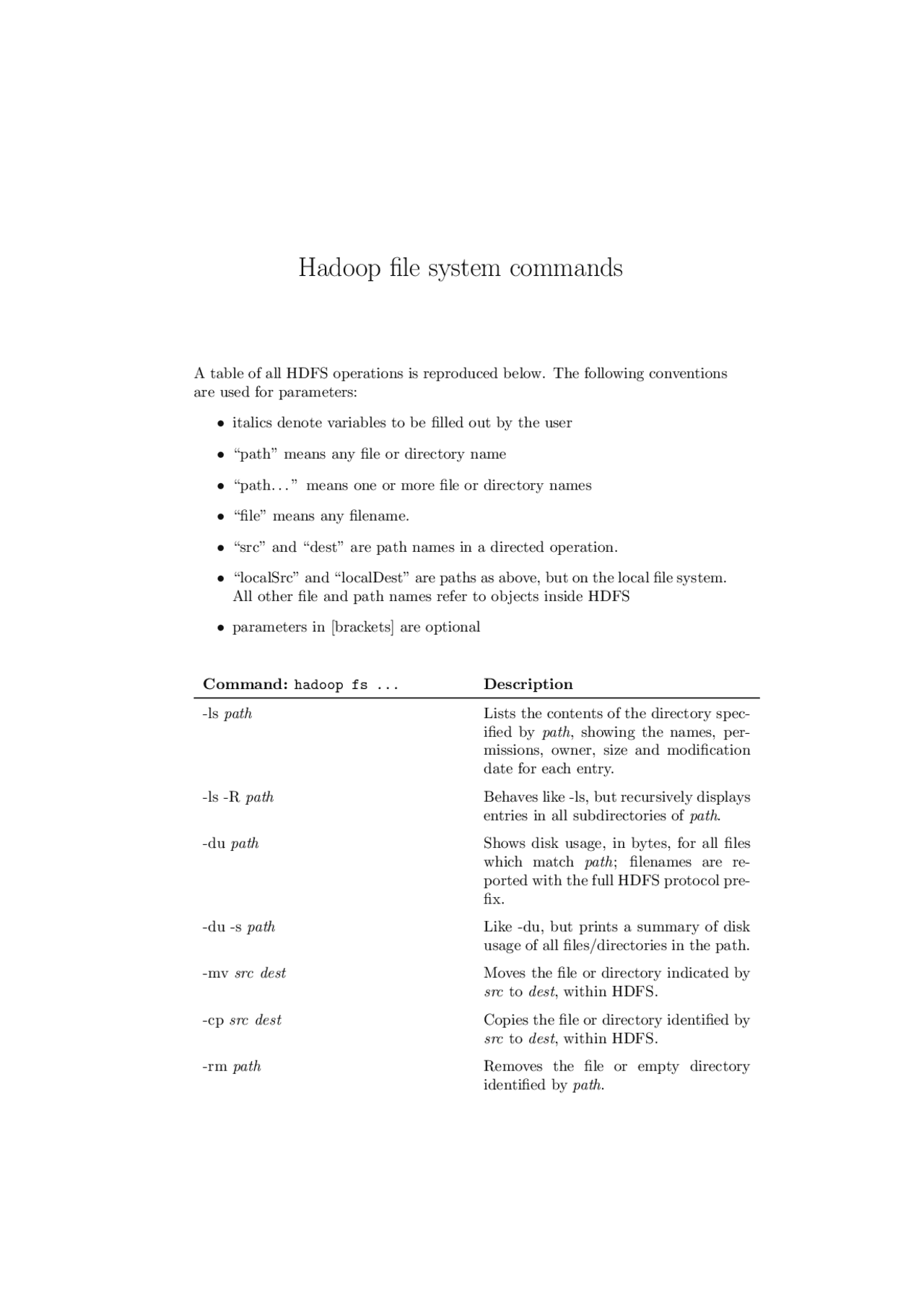 Hadoop file system commands | Study Guides, Projects, Research ... Hadoop file system commands | Study Guides, Projects, Research ...