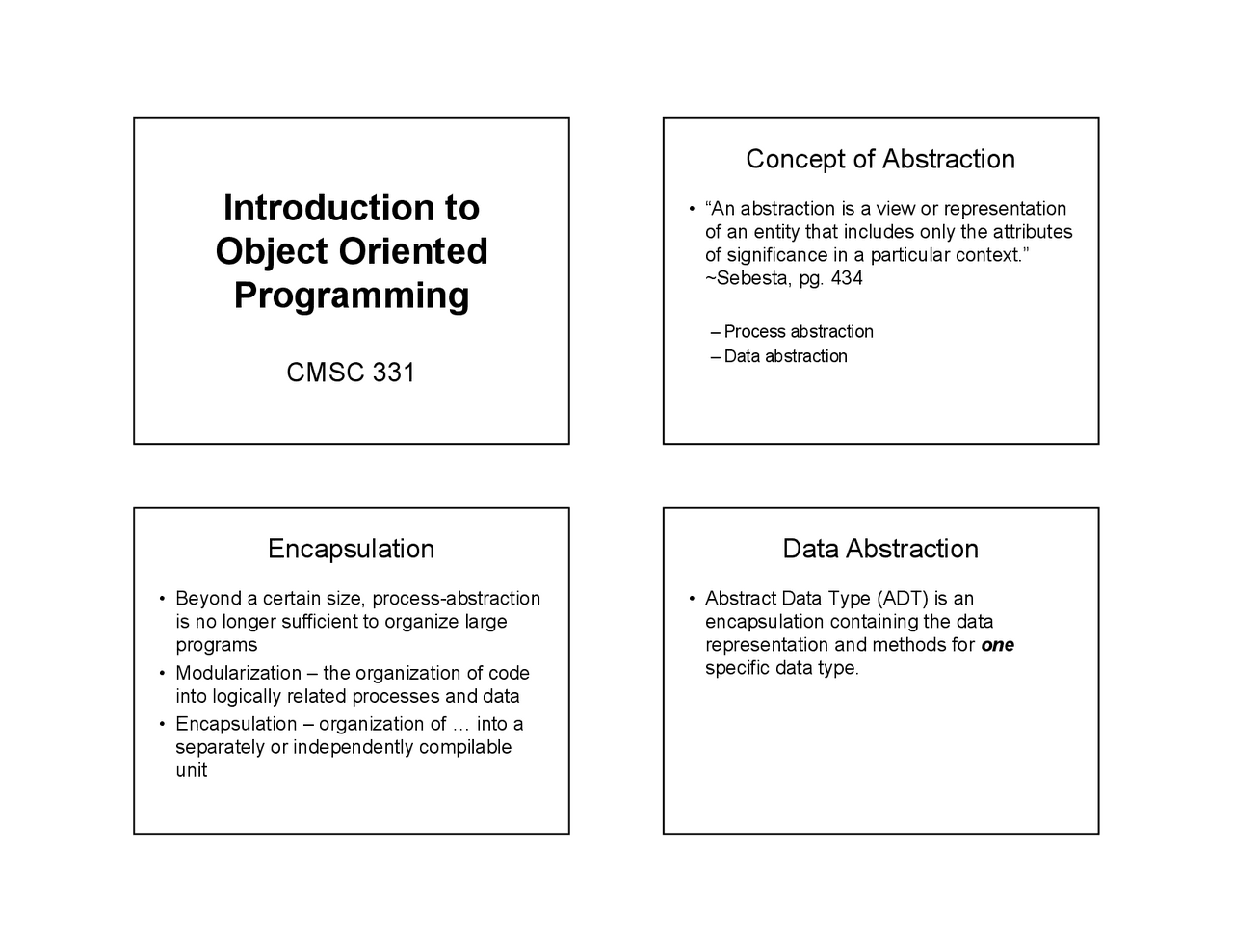 Introduction To Object Oriented Programming Summaries Object Oriented 7735