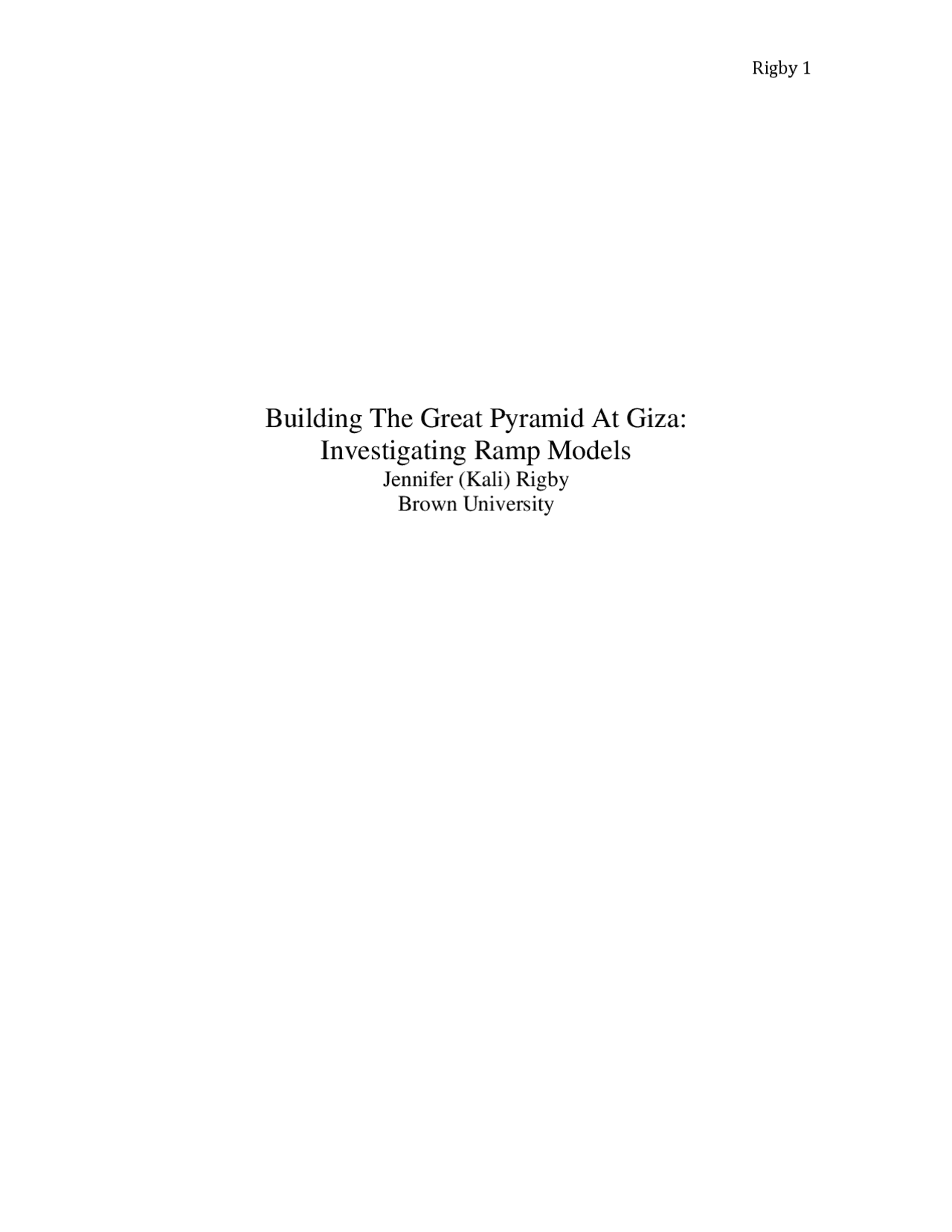 Building The Great Pyramid At Giza: Investigating Ramp Models | Study ...