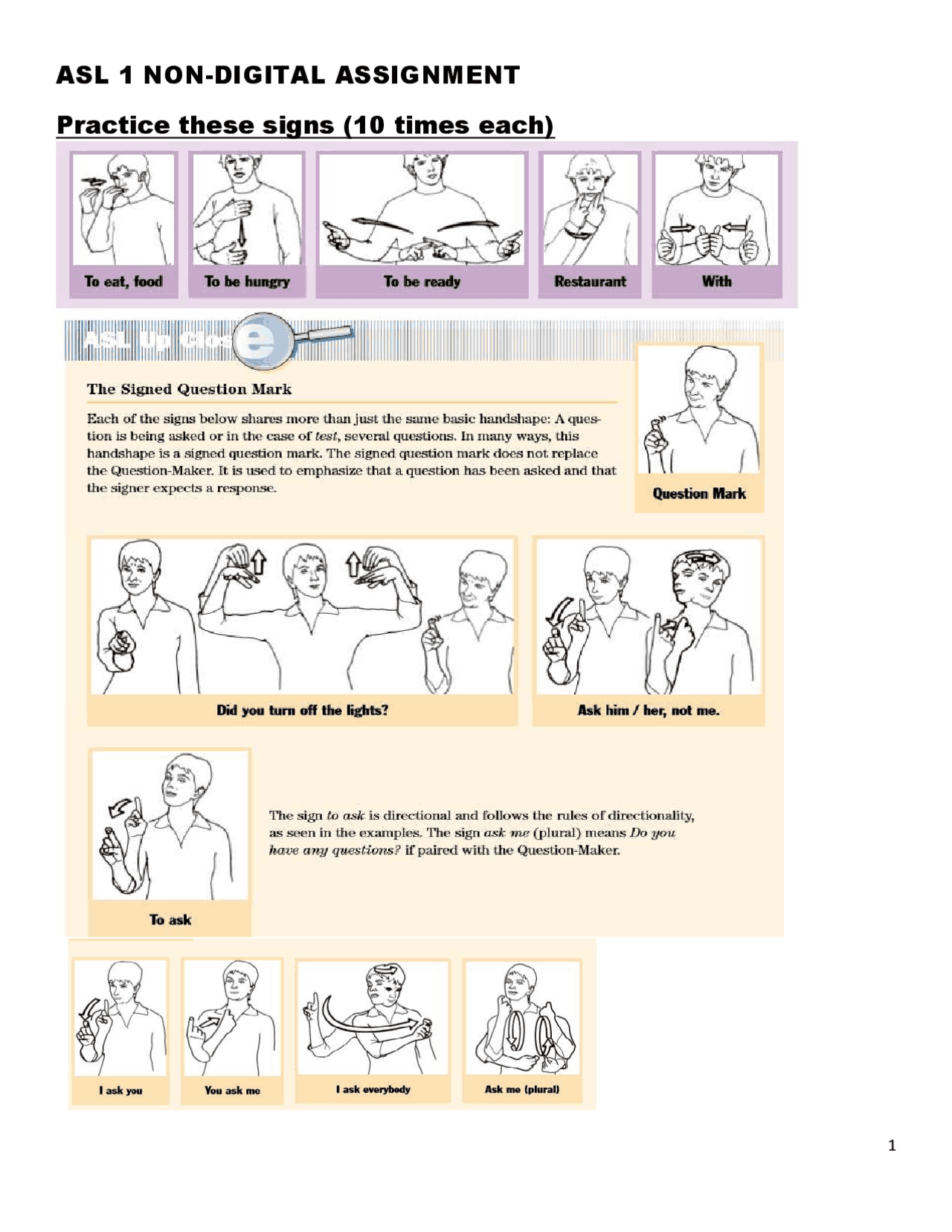 ASL Assignment: Signing and Creating Questions using 'ask' in ASL ...