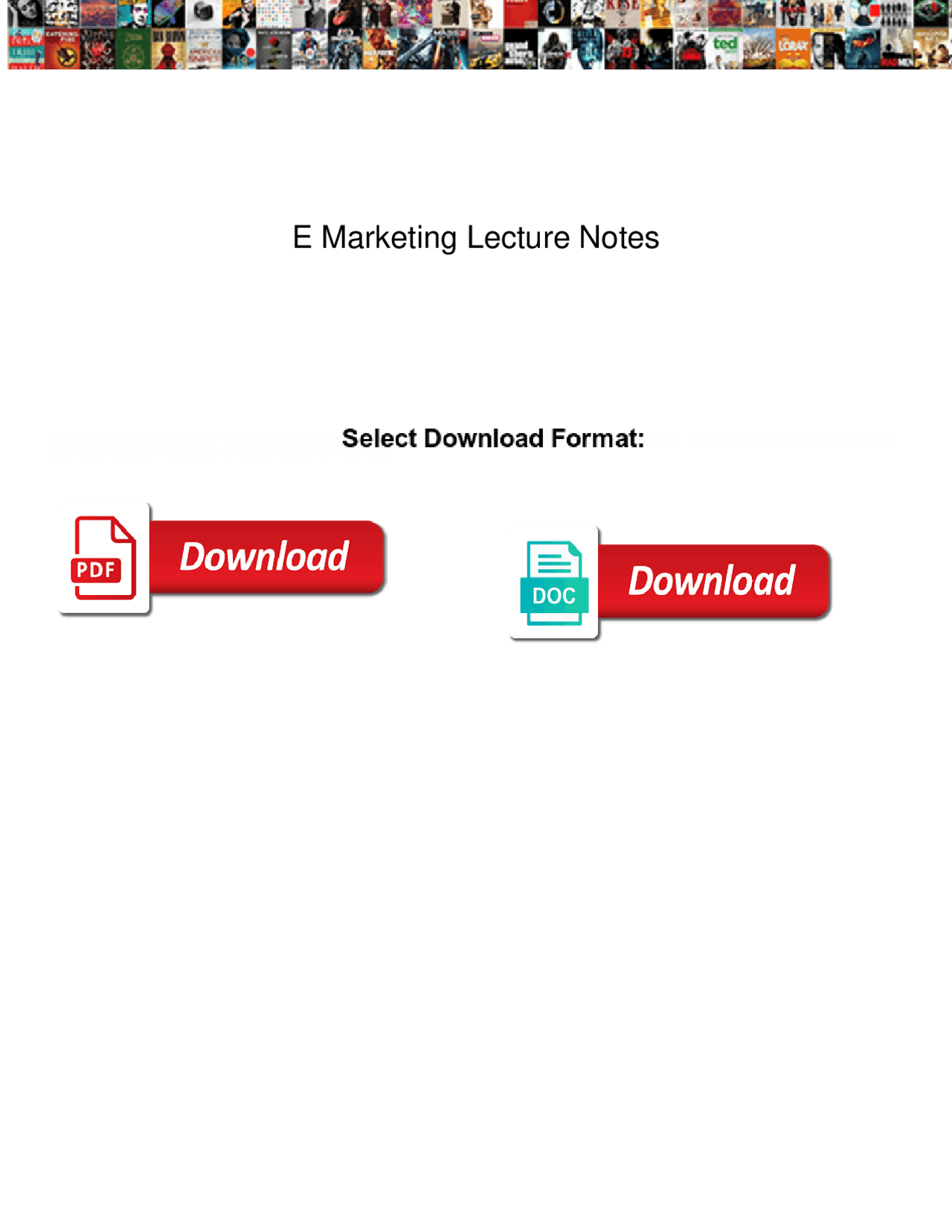 E Marketing Lecture Notes Exams Marketing Docsity