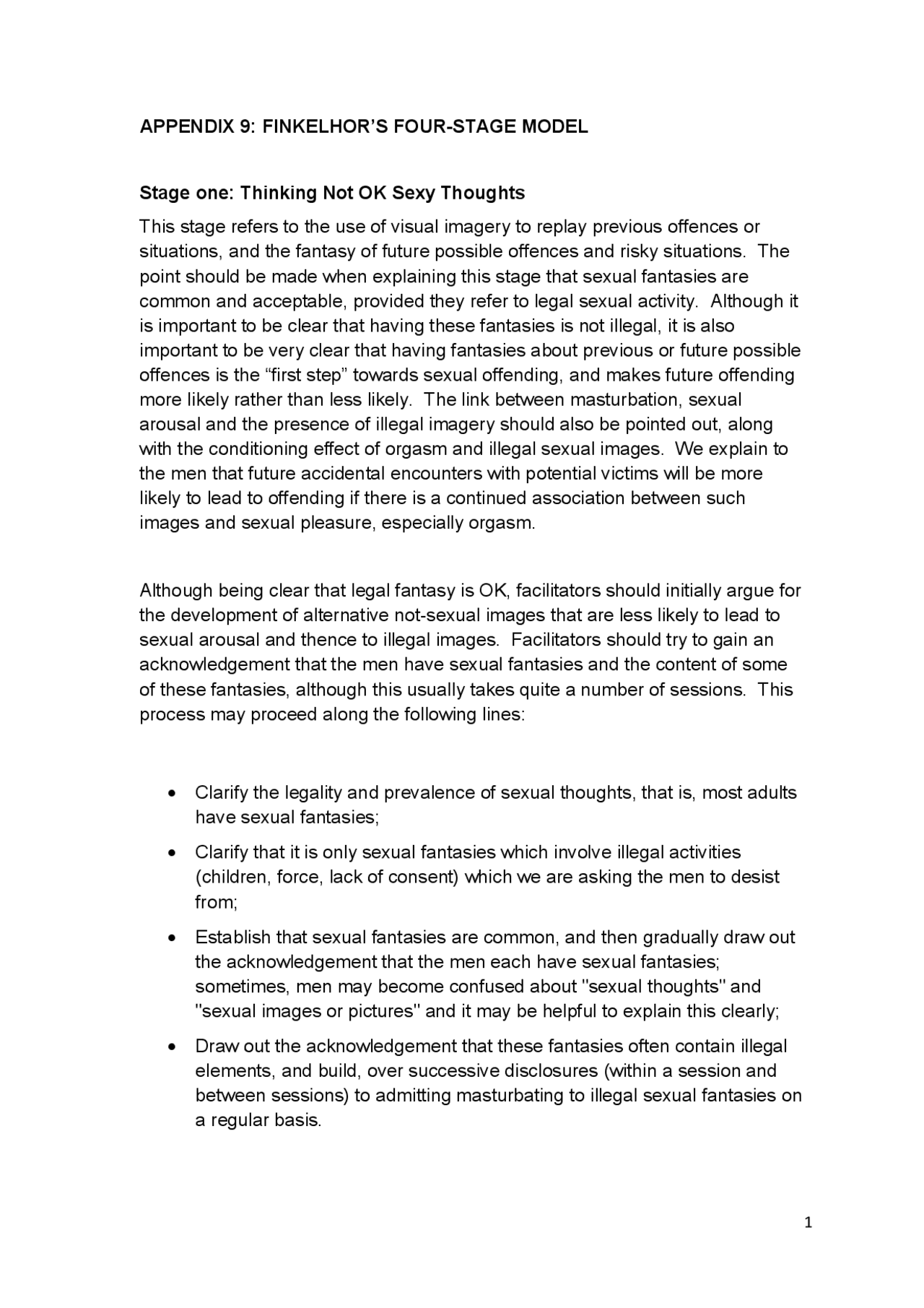 appendix 9: finkelhor's four-stage model | Study notes Criminal Justice ...