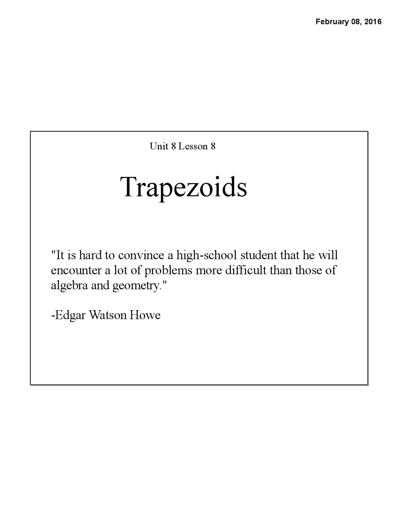 Trapezoids: Properties and Medians | Schemes and Mind Maps Algebra ...