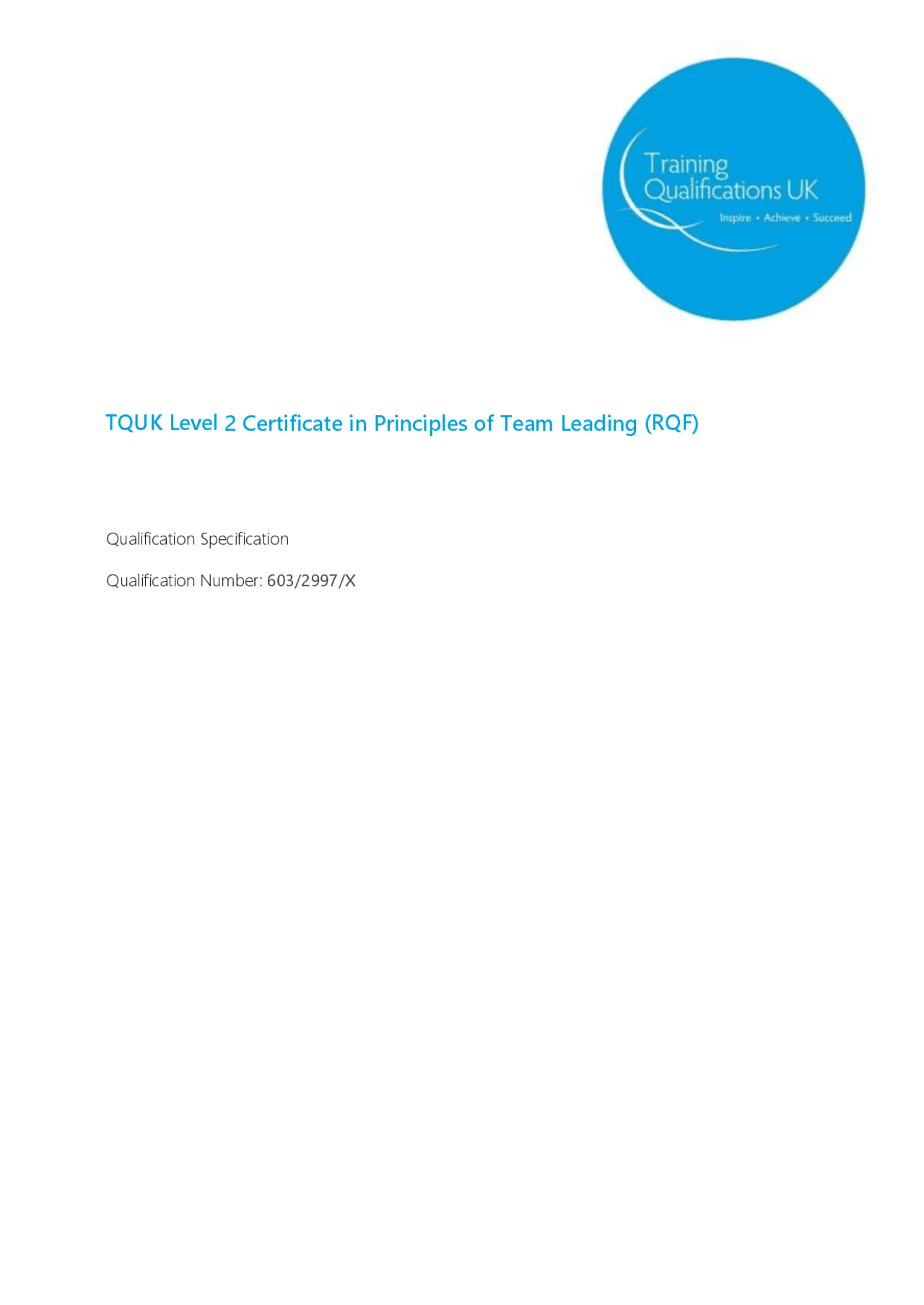 TQUK Level 2 Certificate in Principles of Team Leading (RQF) | Study ...