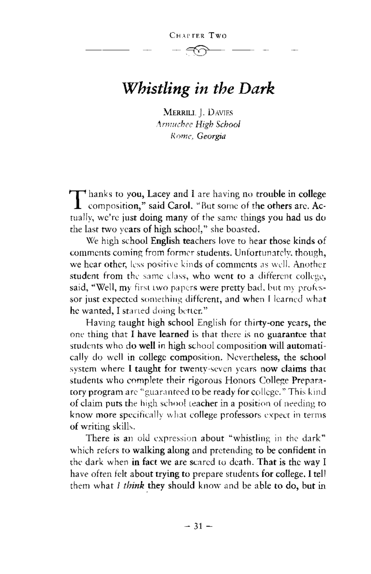 Preparing High School Students for College-Level Writing: Challenges ...