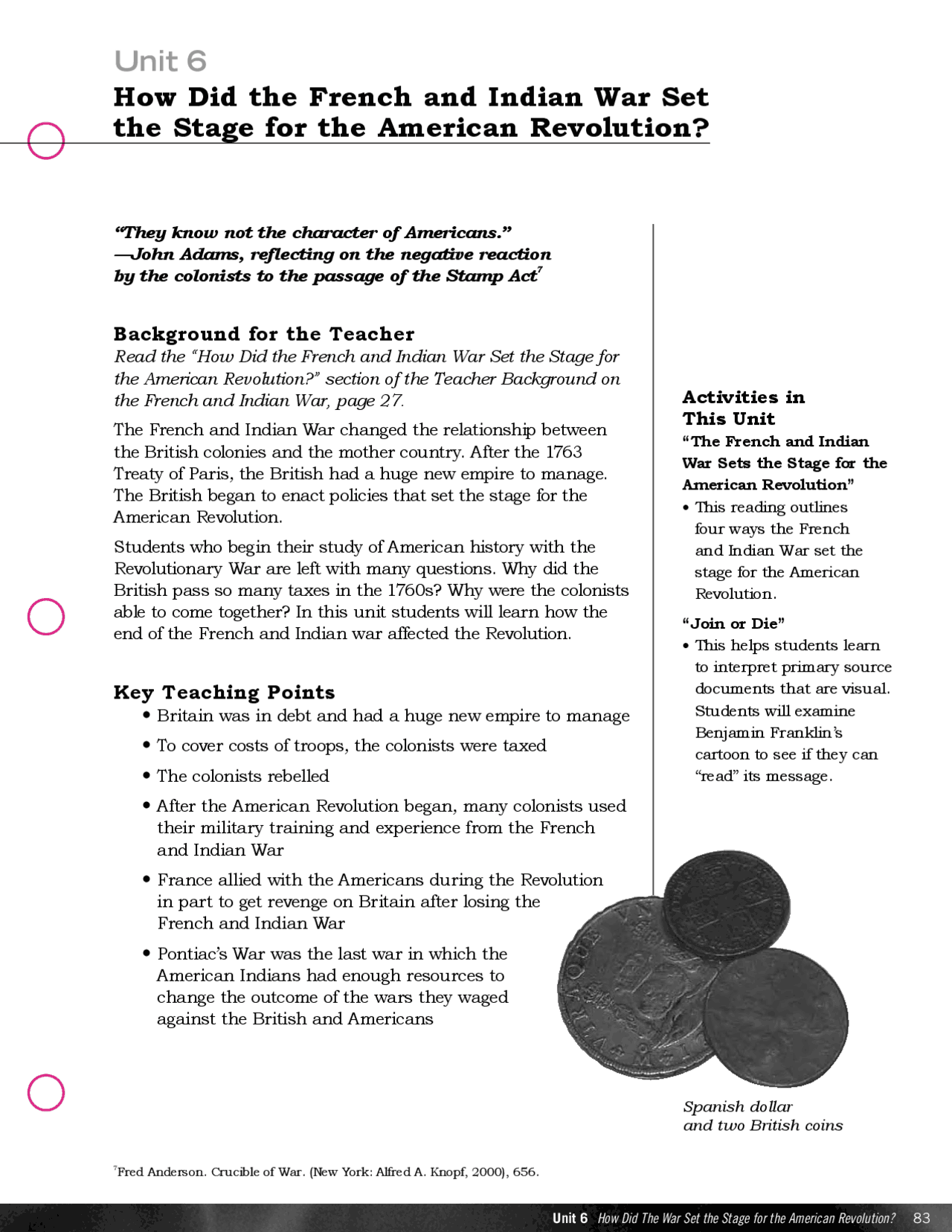 Unit 6 How Did the French and Indian War Set the Stage for ...