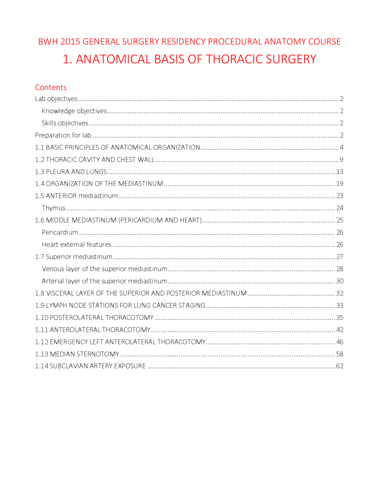 1. ANATOMICAL BASIS OF THORACIC SURGERY | Study notes Anatomy | Docsity