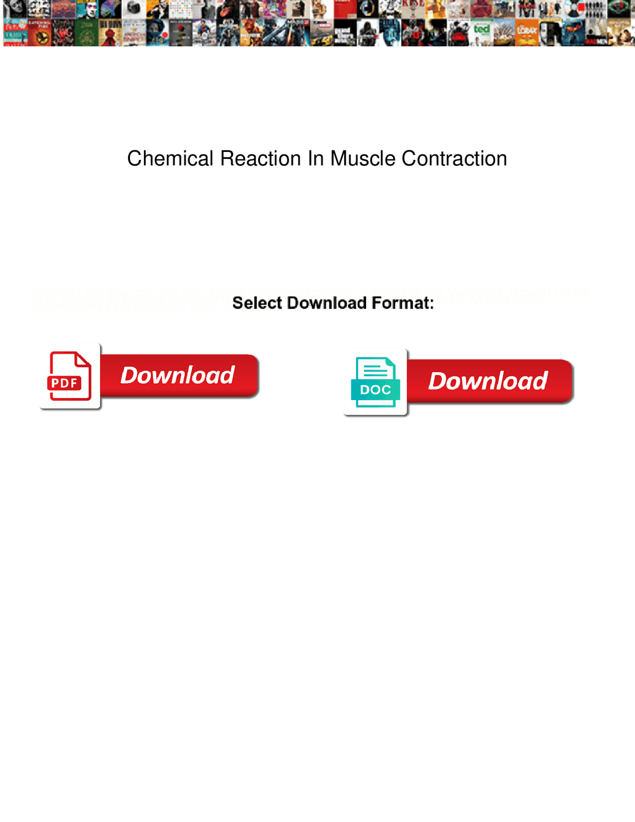Chemical Reaction In Muscle Contraction | Exams Thermodynamics | Docsity