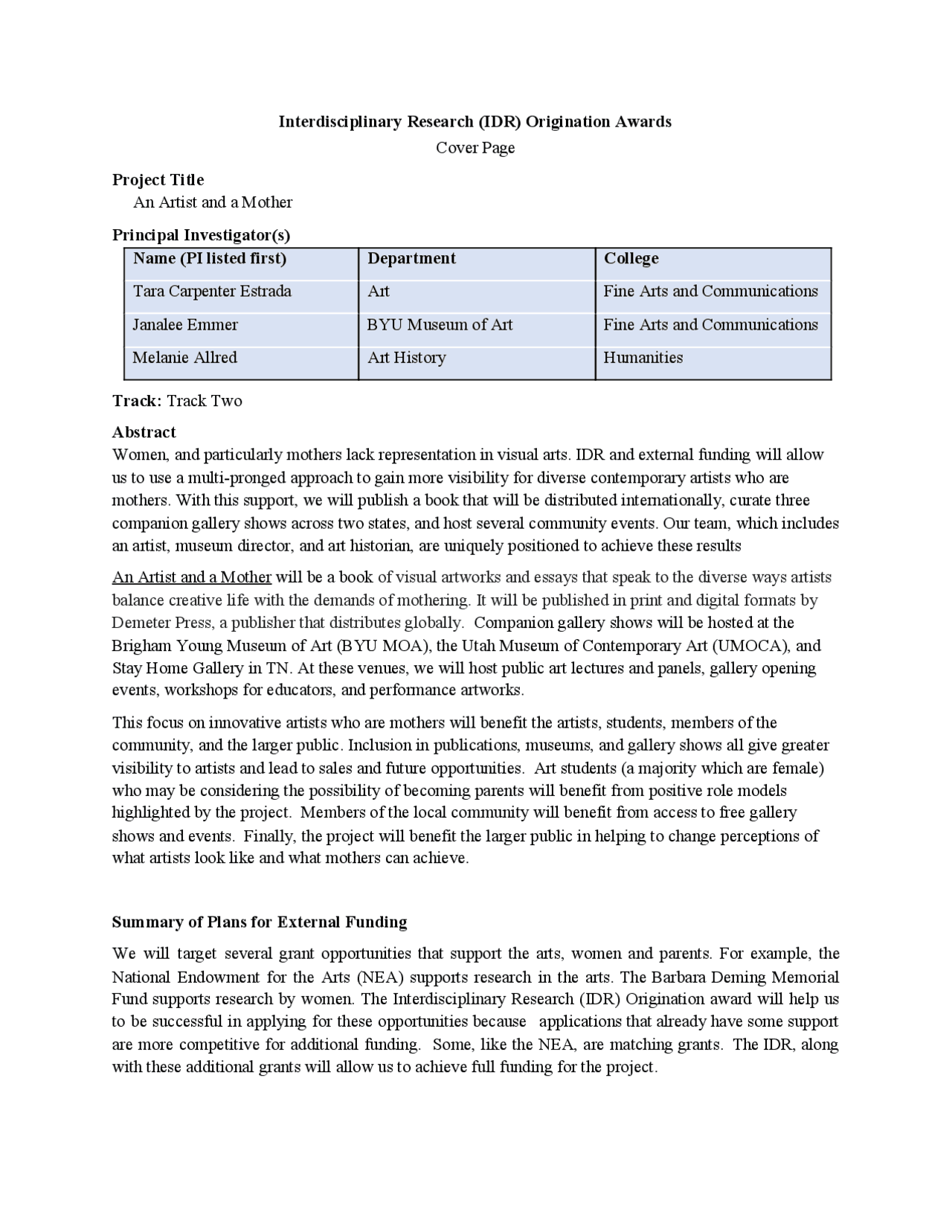 Art Grants & Exhibitions: Opportunities & Achievements for Carpenter ...