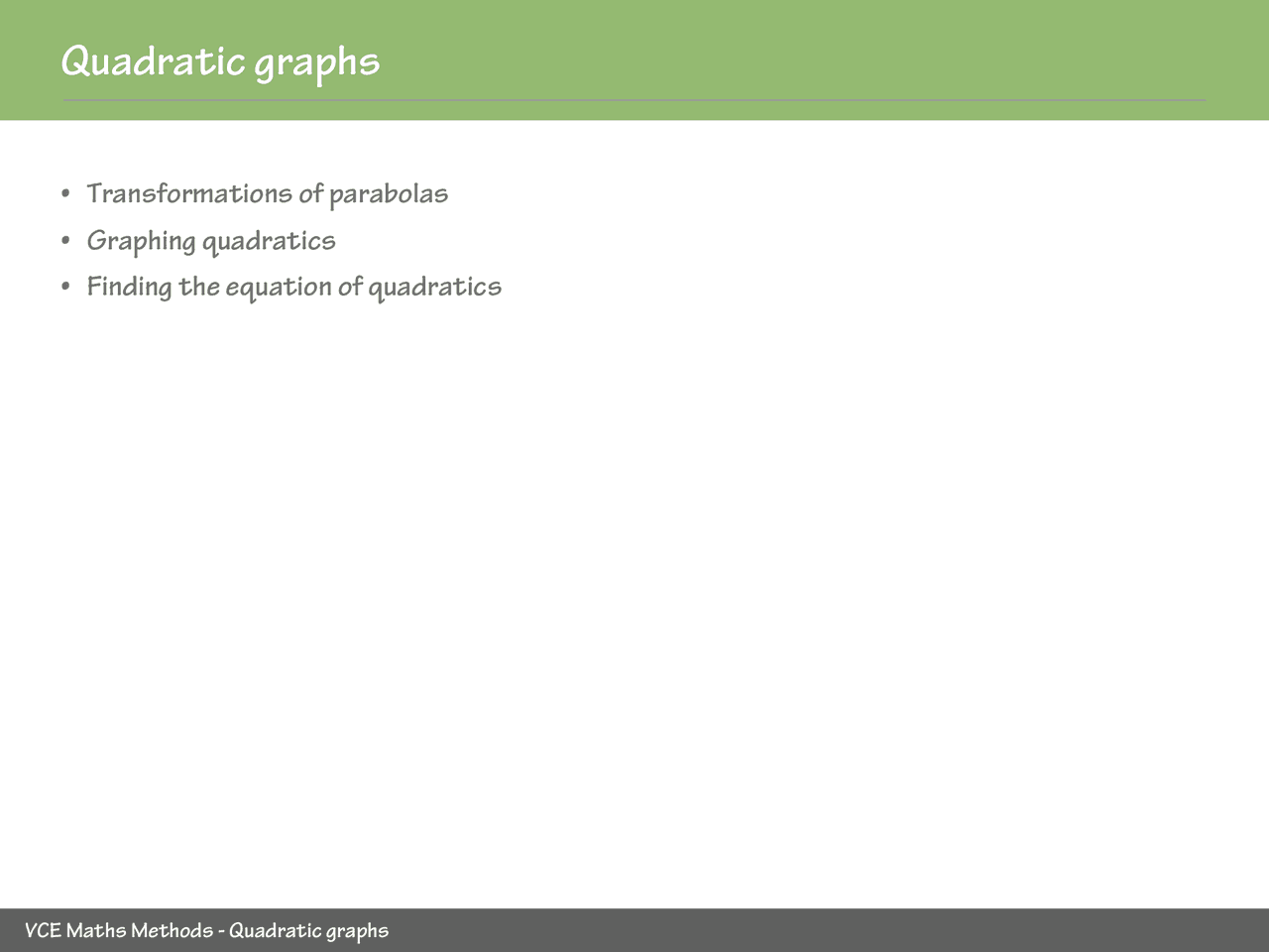 Quadratic graphs | Lecture notes Advanced Calculus | Docsity Quadratic graphs | Lecture notes Advanced Calculus | Docsity