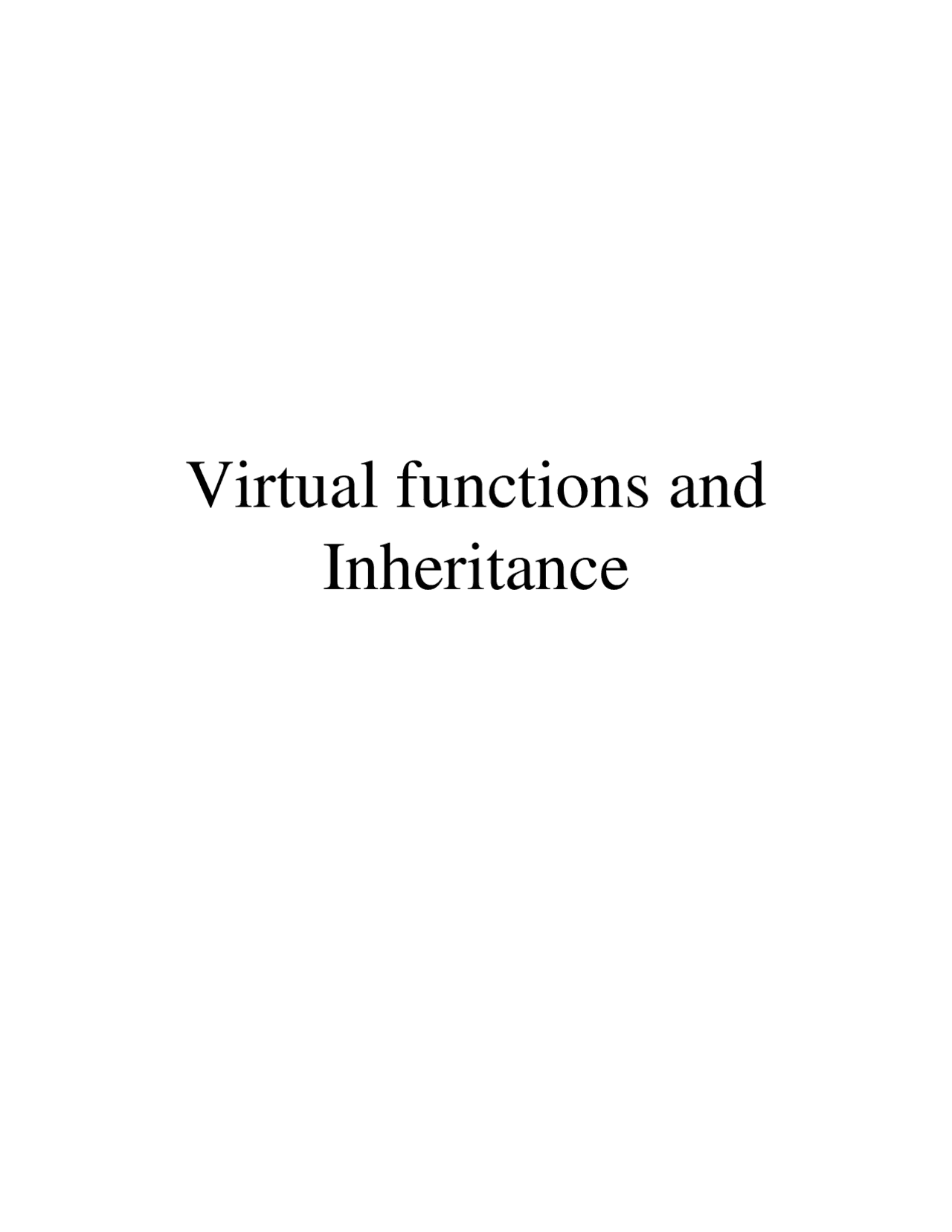 Virtual Functions And Inheritance Exams Object Oriented Programming
