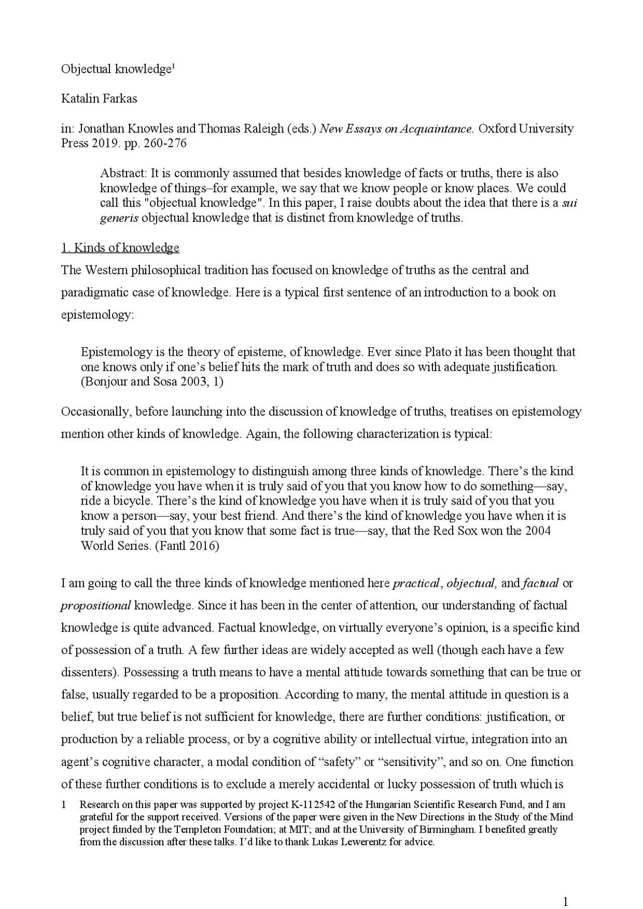 Knowledge by Acquaintance and Knowledge by Description | Exams ...