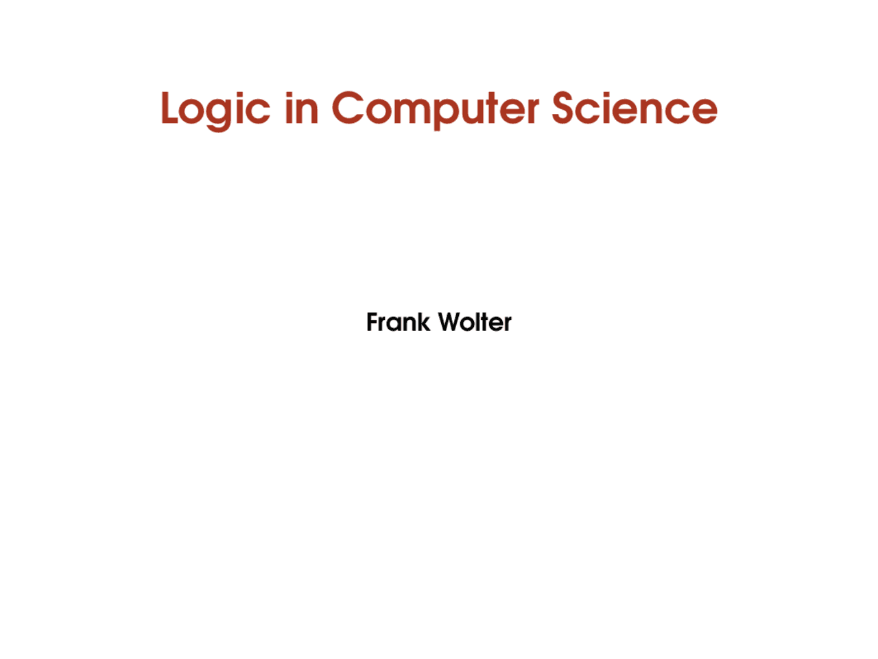 Logic In Computer Science Slides Logic Docsity 4583