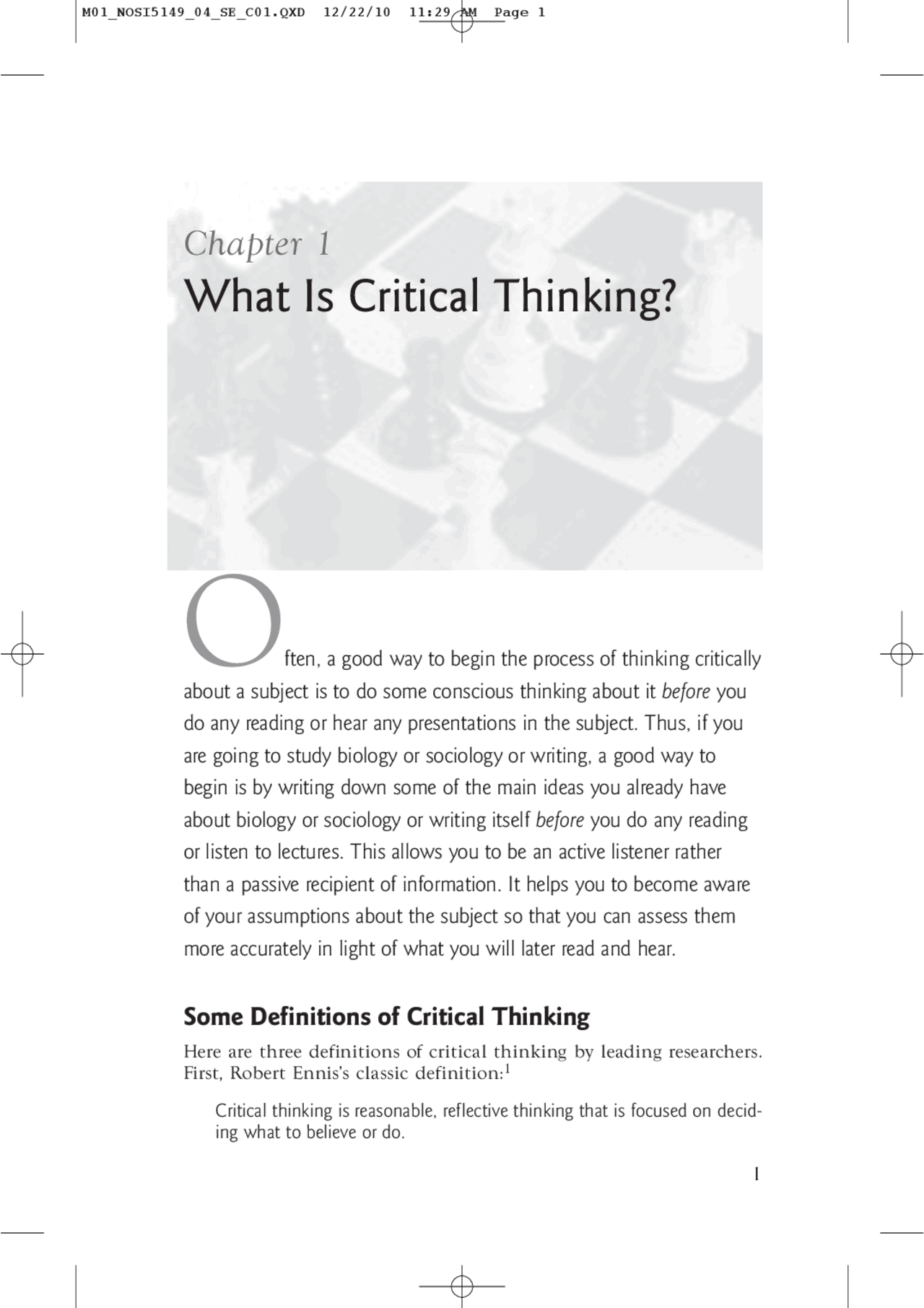 Definitions and Concepts of Critical Thinking | Summaries Reasoning ...