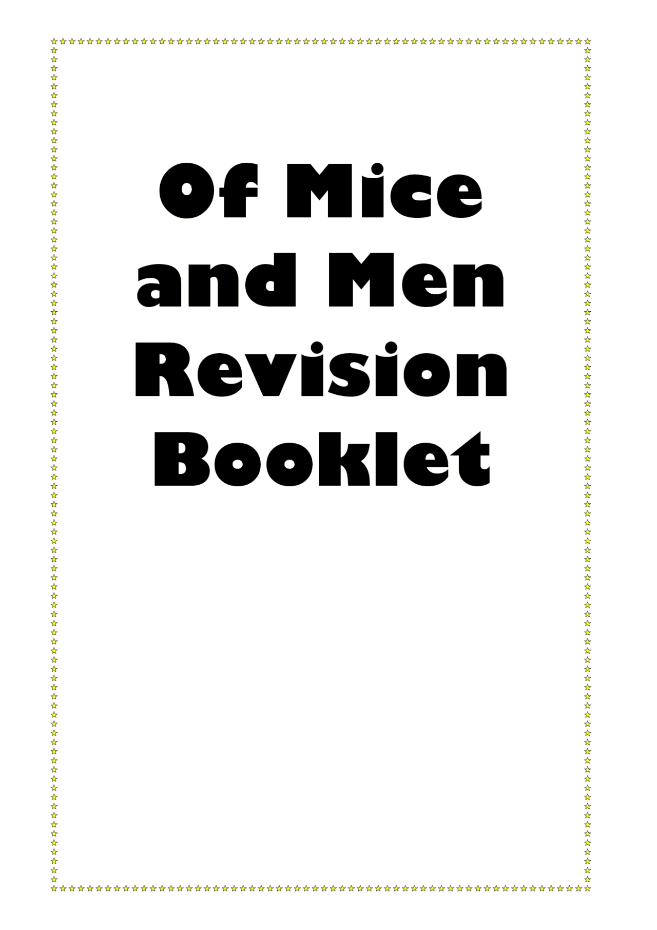 Of Mice And Men Revision Booklet Lecture Notes Voice Docsity