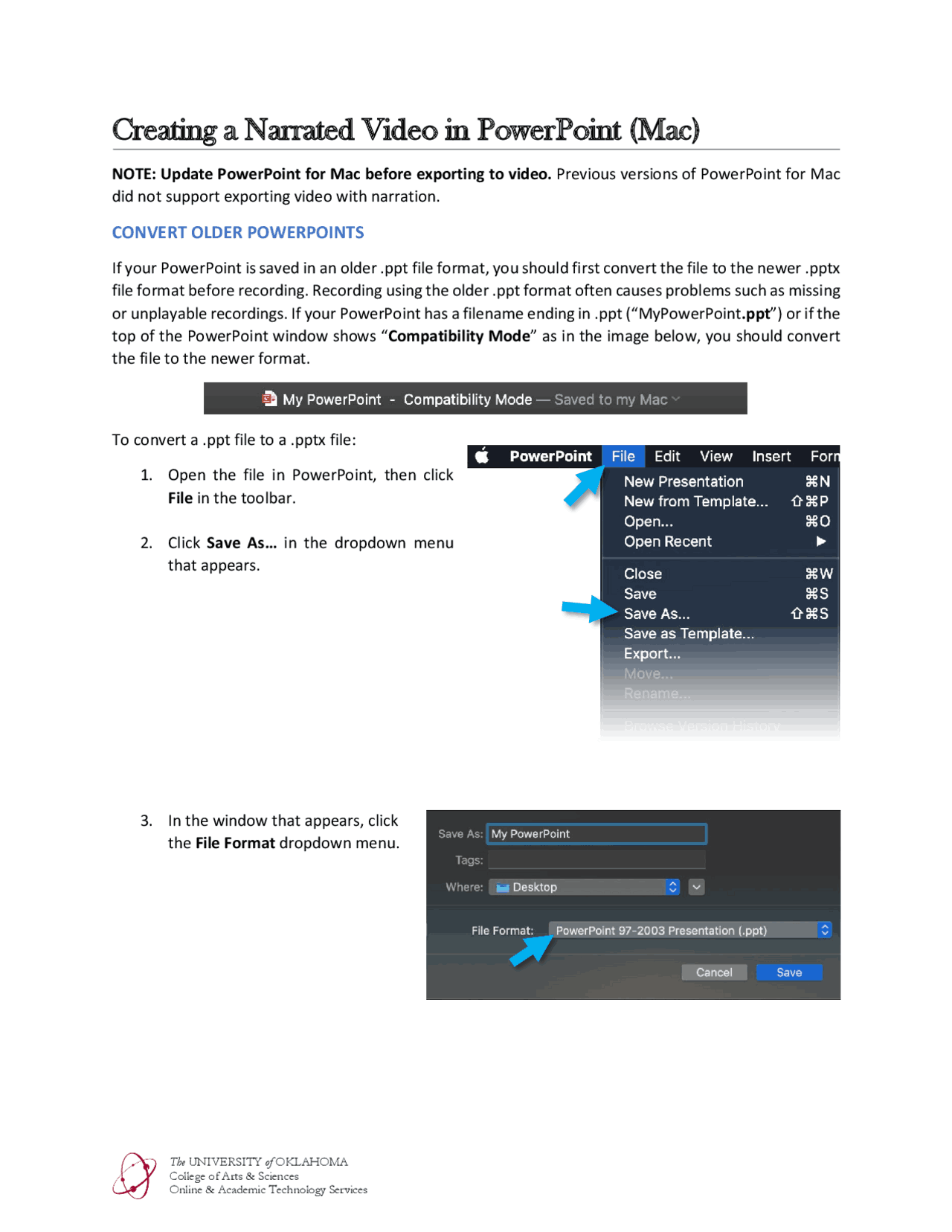 Creating a Narrated Video in PowerPoint (Mac) for University Students ...