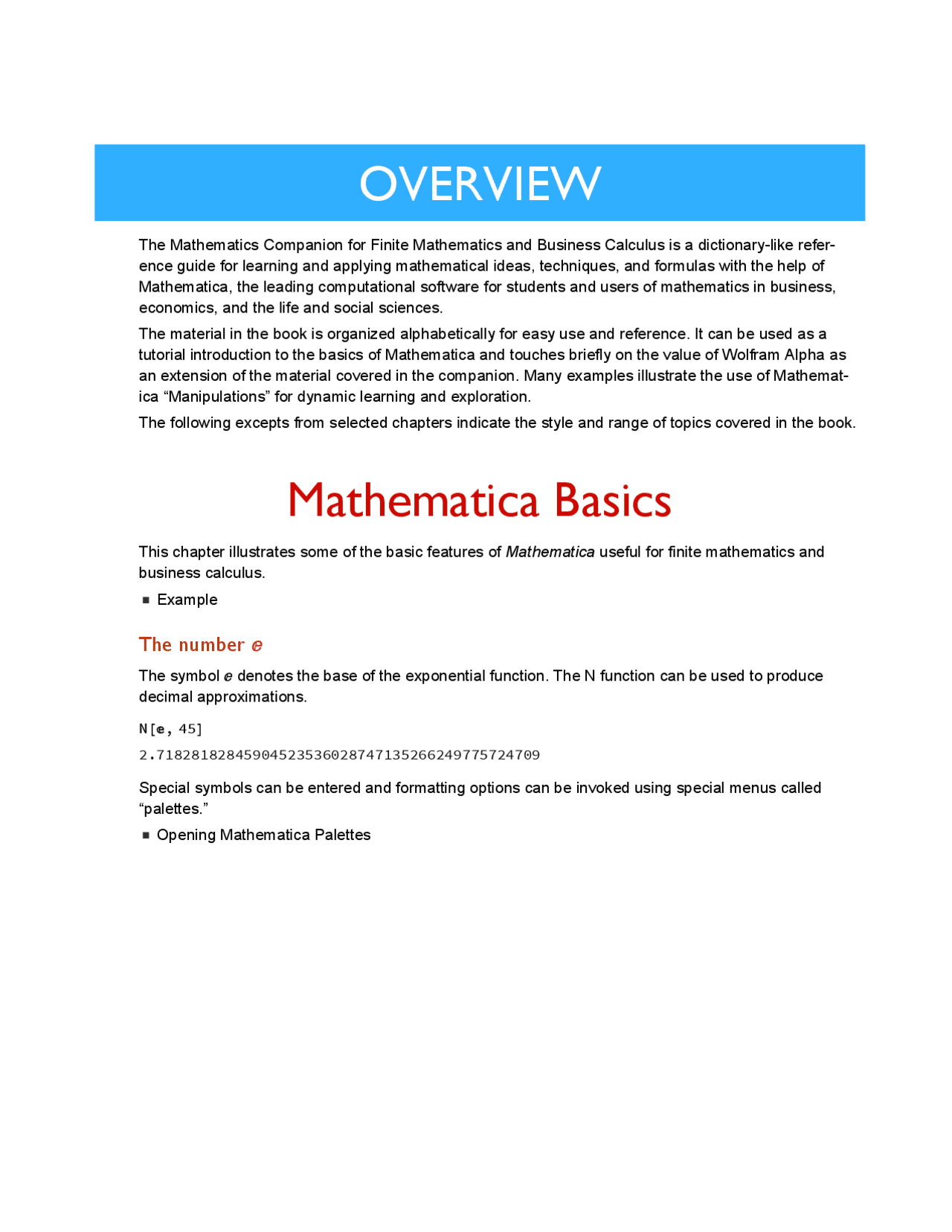 OVERVIEW Mathematica Basics | Monografías, Ensayos Lógica | Docsity