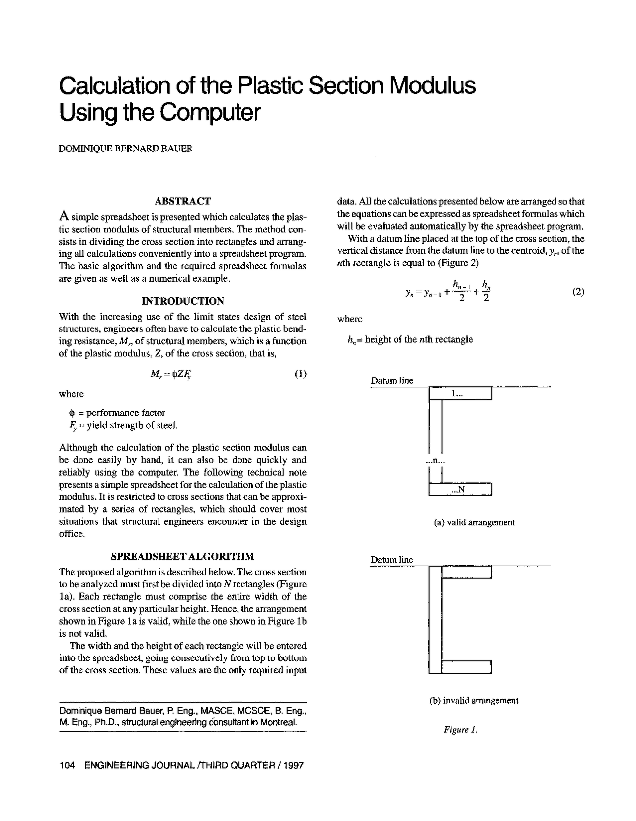Calculation Of The Plastic Section Modulus Using The Computer Slides