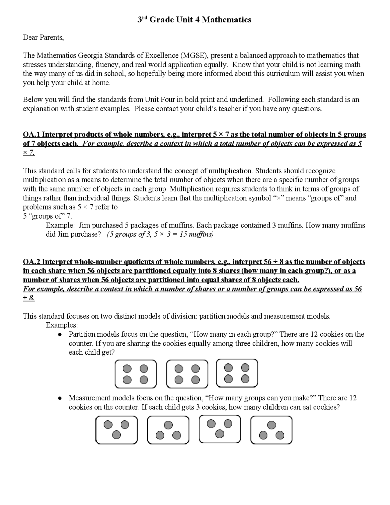 Third Grade Mathematics: Understanding Multiplication and Division ...