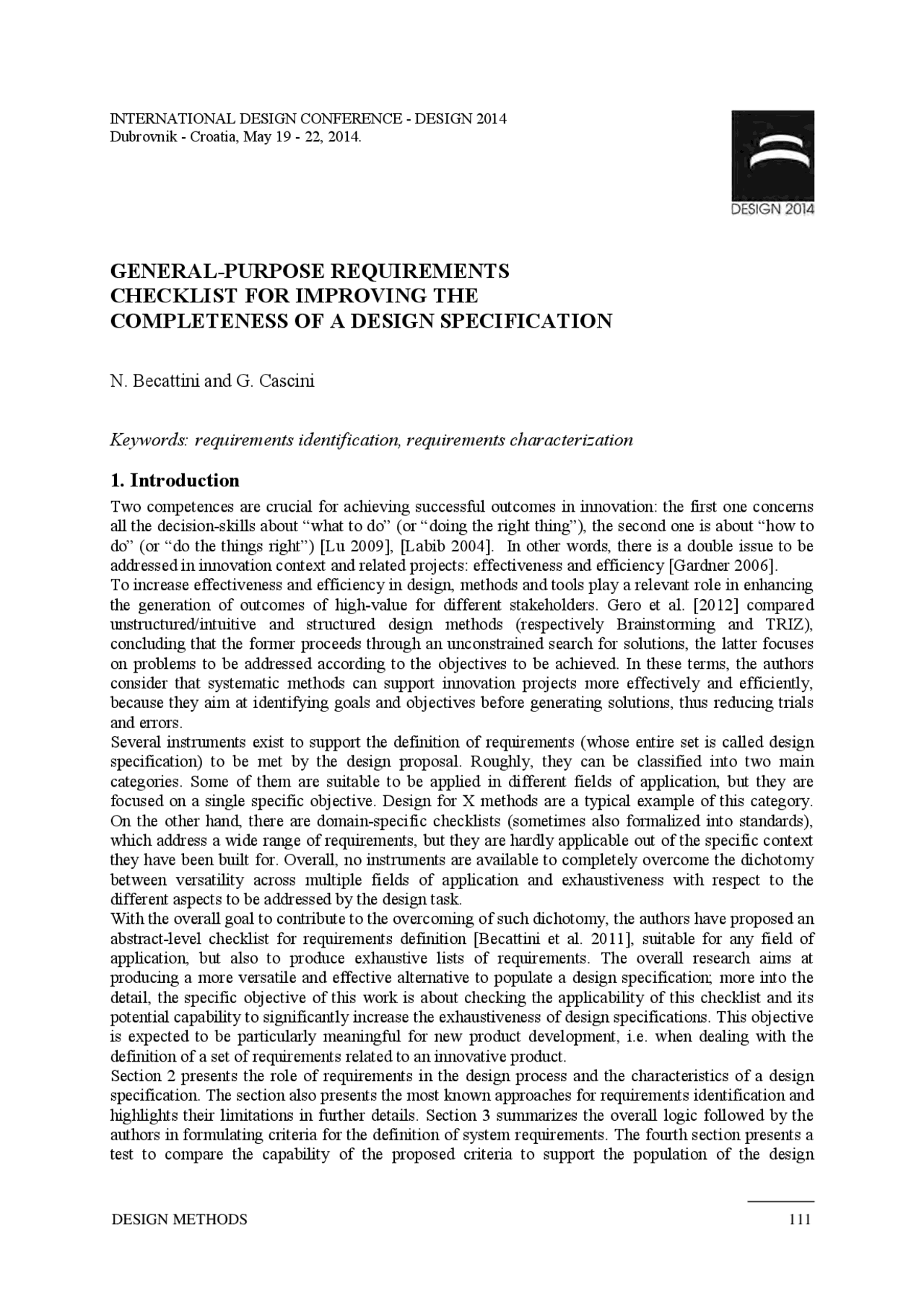 GENERAL-PURPOSE REQUIREMENTS CHECKLIST FOR ... | Study notes Design ...