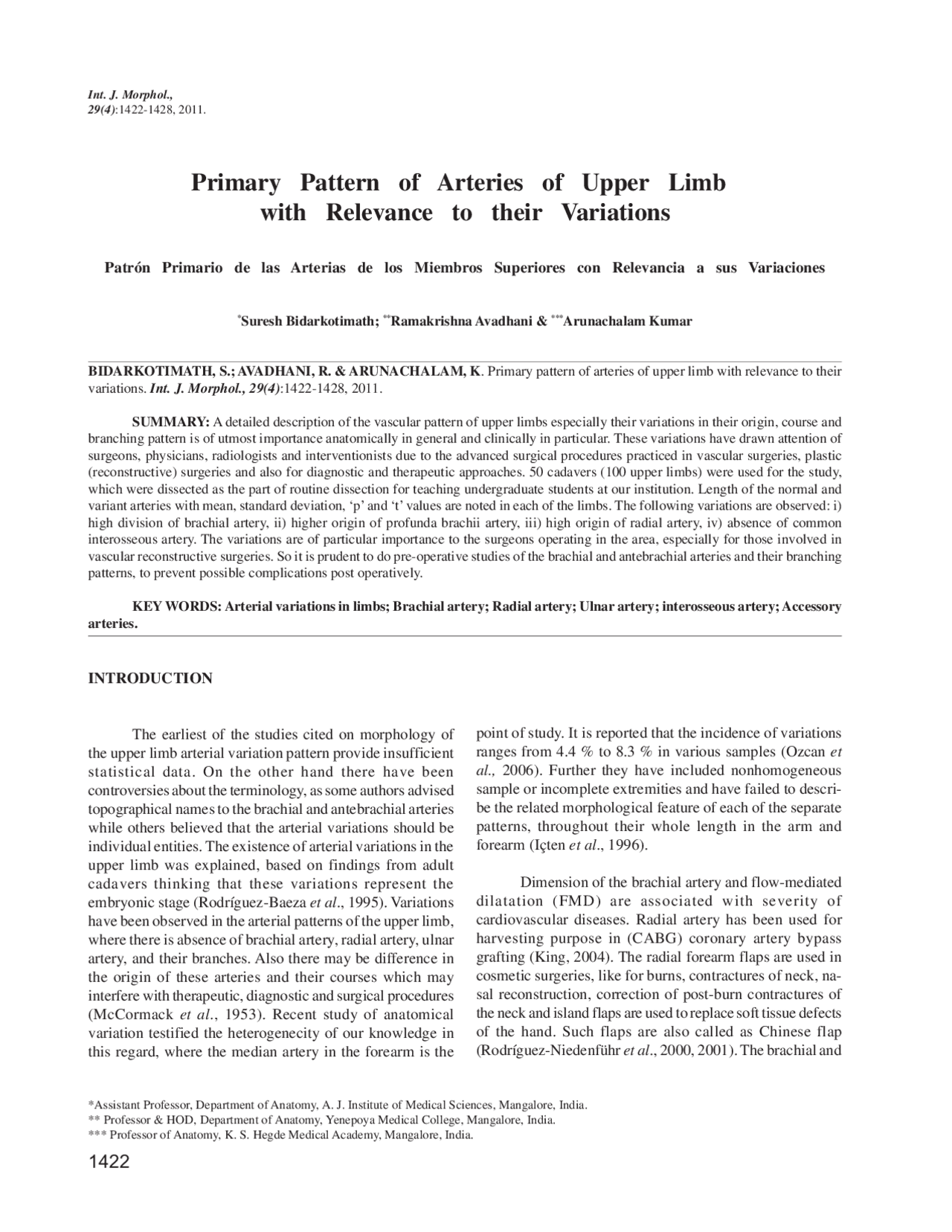 Primary Pattern of Arteries of Upper Limb with Relevance to ... | Study ...