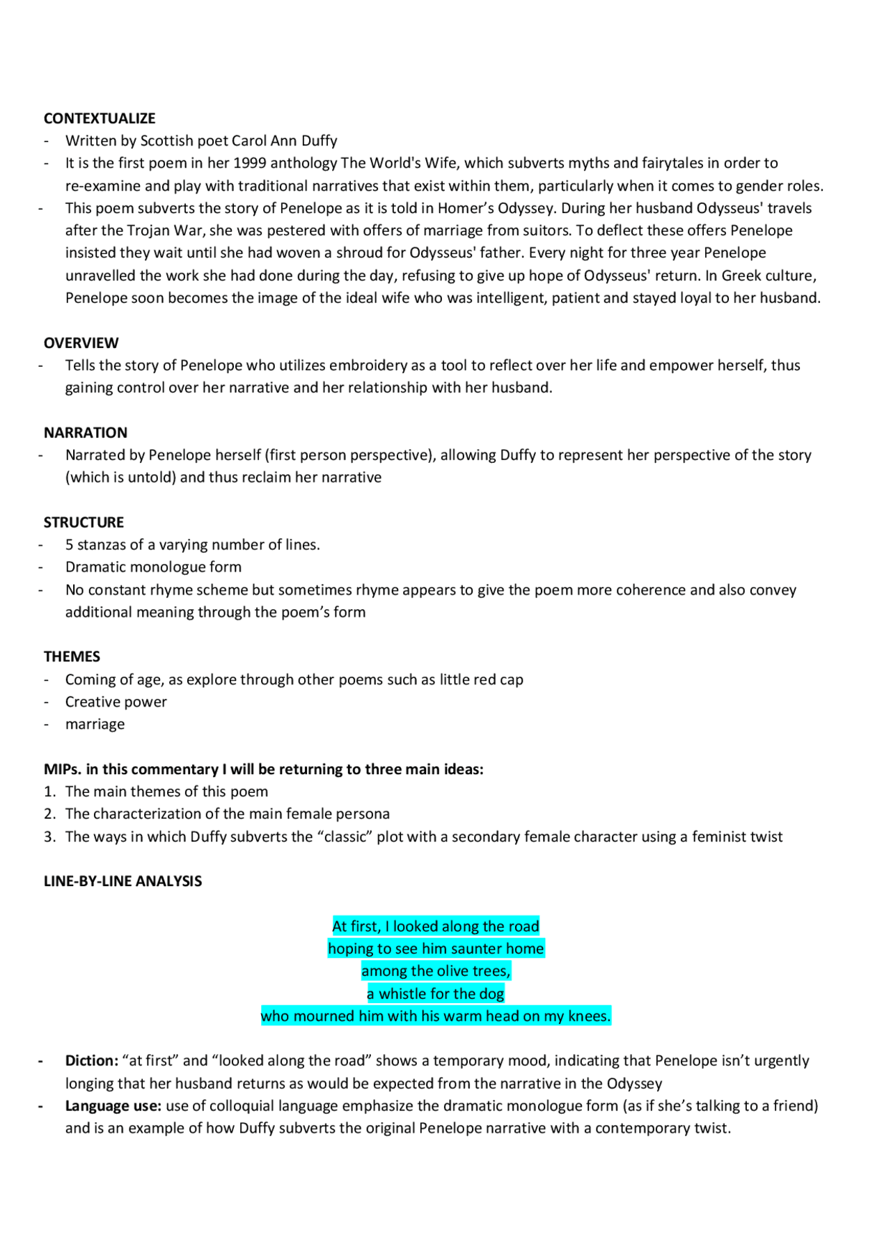 Written by Scottish poet Carol Ann Duffy | Lecture notes Technical ...