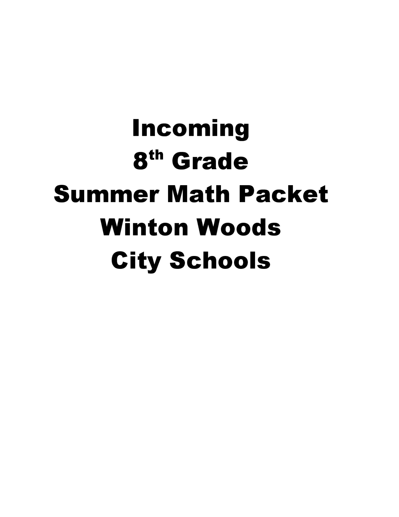 8th Grade Math Packet[1] | Study notes Mathematics | Docsity