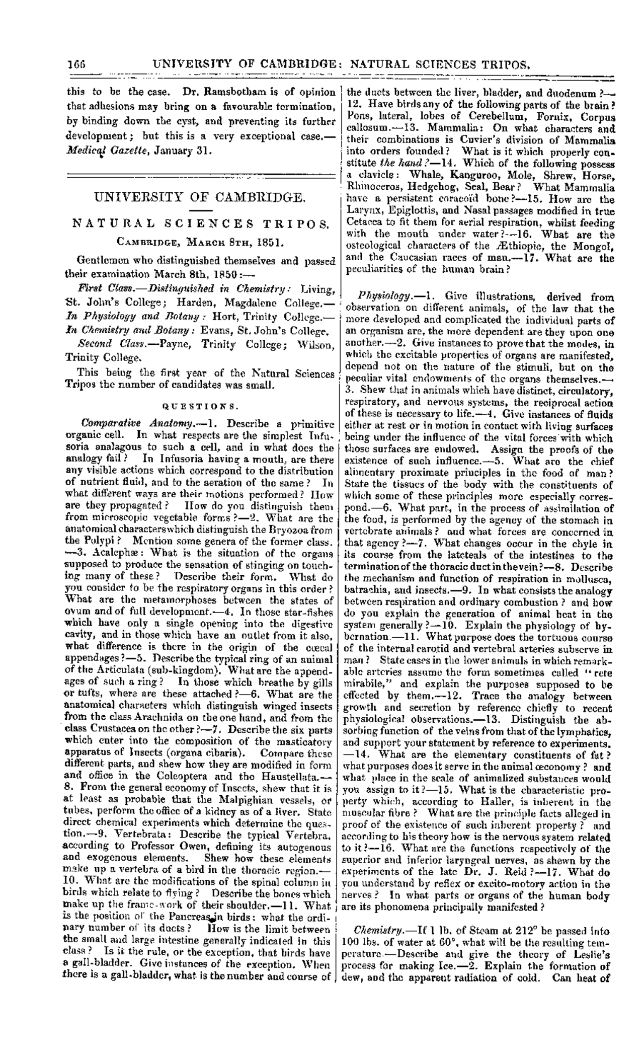 University of Cambridge. Natural Sciences Tripos | Slides Botany | Docsity