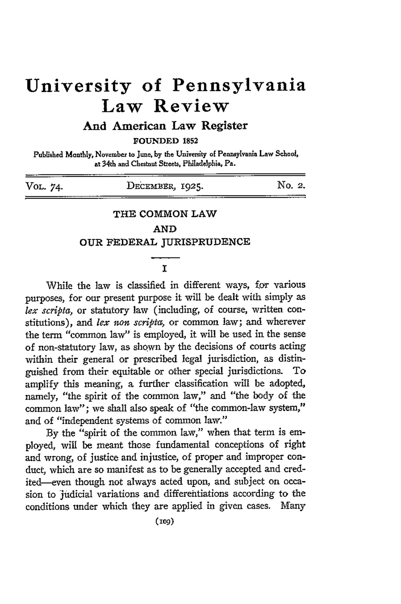 The Common Law And Our Federal Jurisprudence I Schemes And Mind Maps