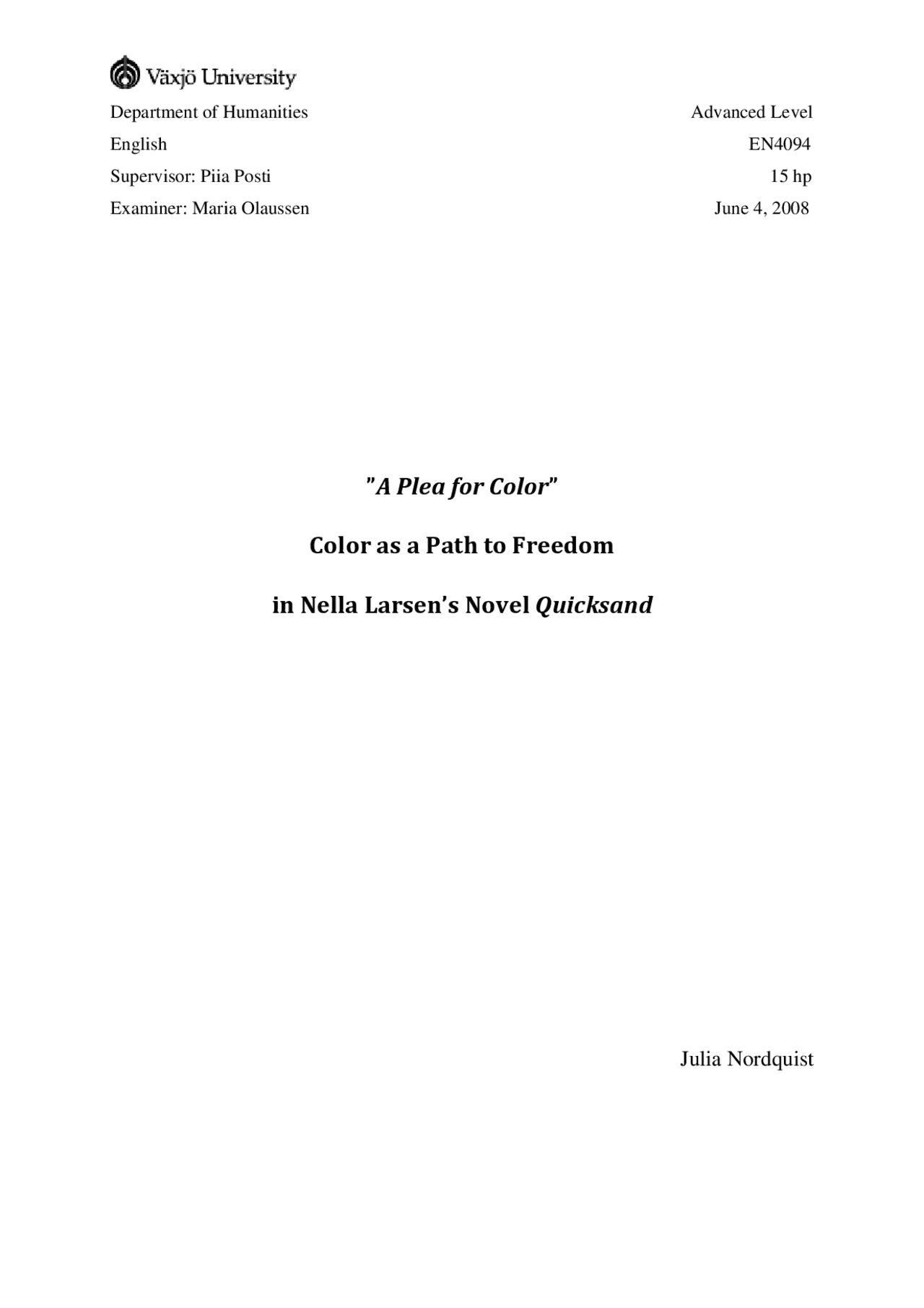A Plea for Color” | Study notes Dance | Docsity