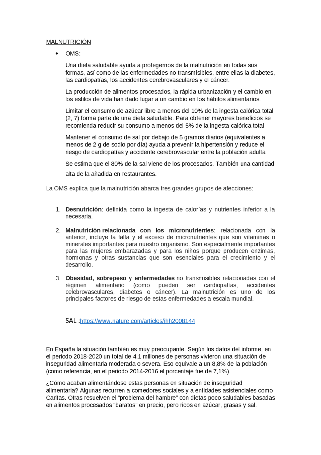 Nutrición Y Marginación Apuntes De Nutrición Docsity