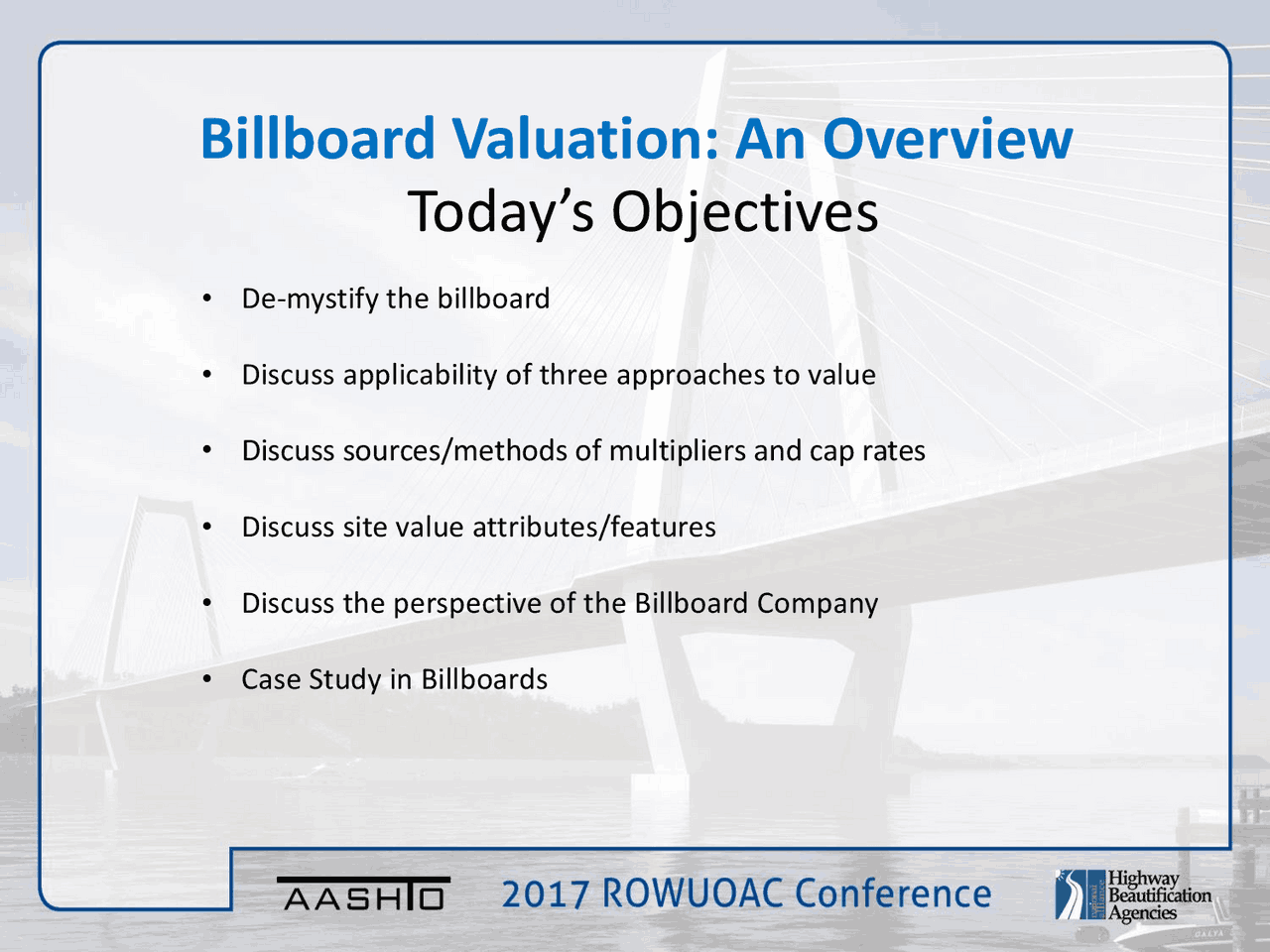 Billboard Valuation An Overview Todays Objectives Lecture Notes