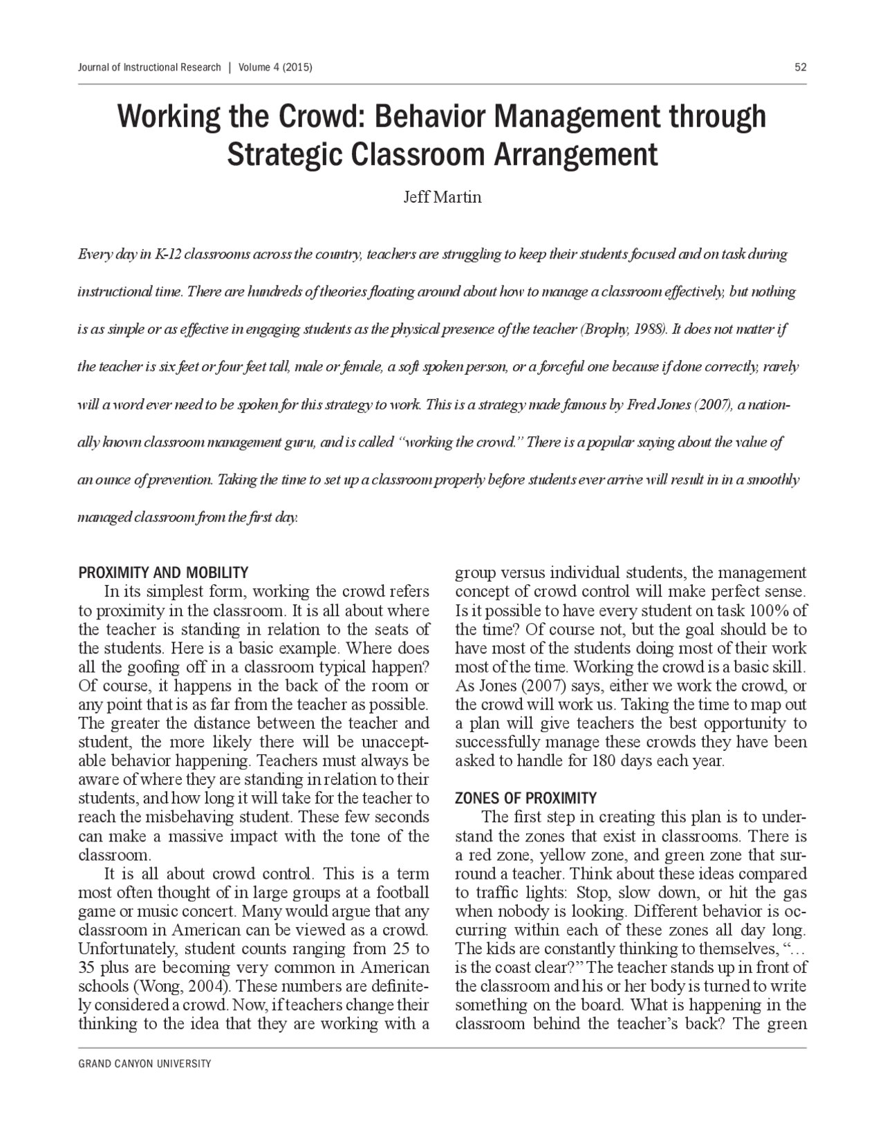 Working the Crowd: Behavior Management through Strategic ... | Study ...