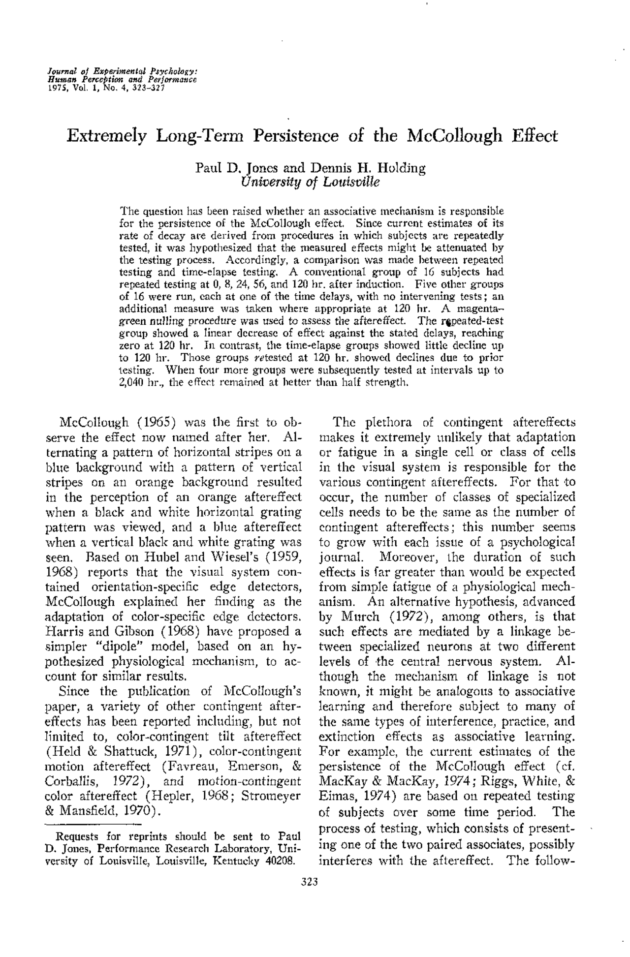 Extremely Long-Term Persistence of the McCollough Effect | Exams ...
