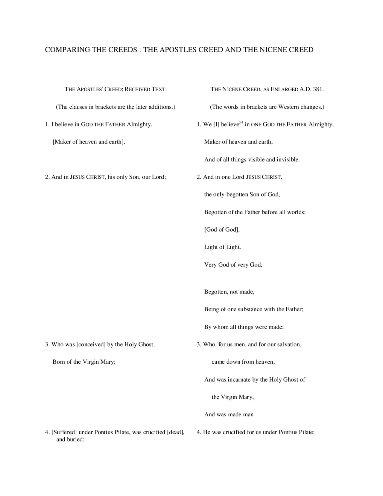 THE APOSTLES CREED AND THE NICENE CREED | Study notes Christianity ...