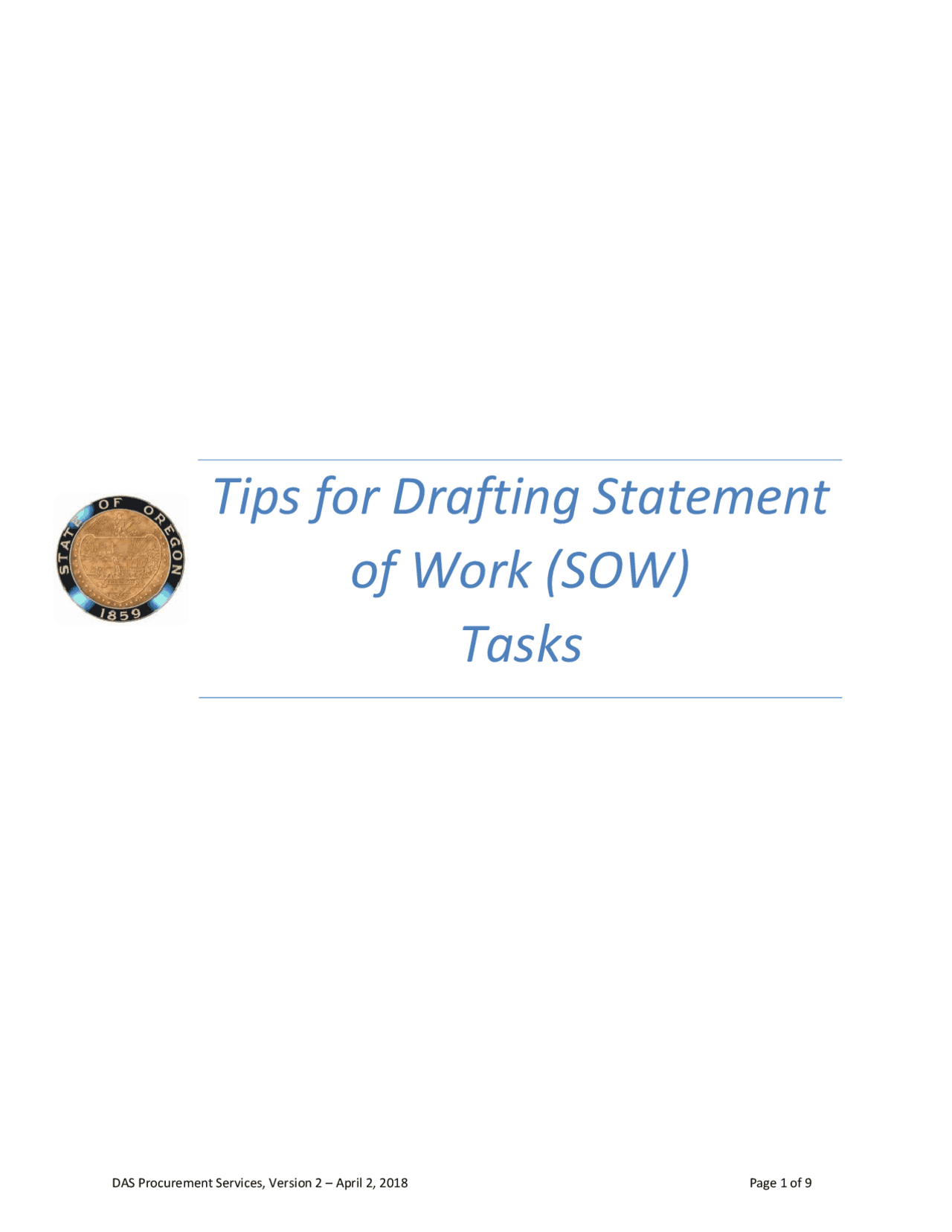 Tips for Drafting Statement of Work (SOW) Tasks | Exercises Business ...