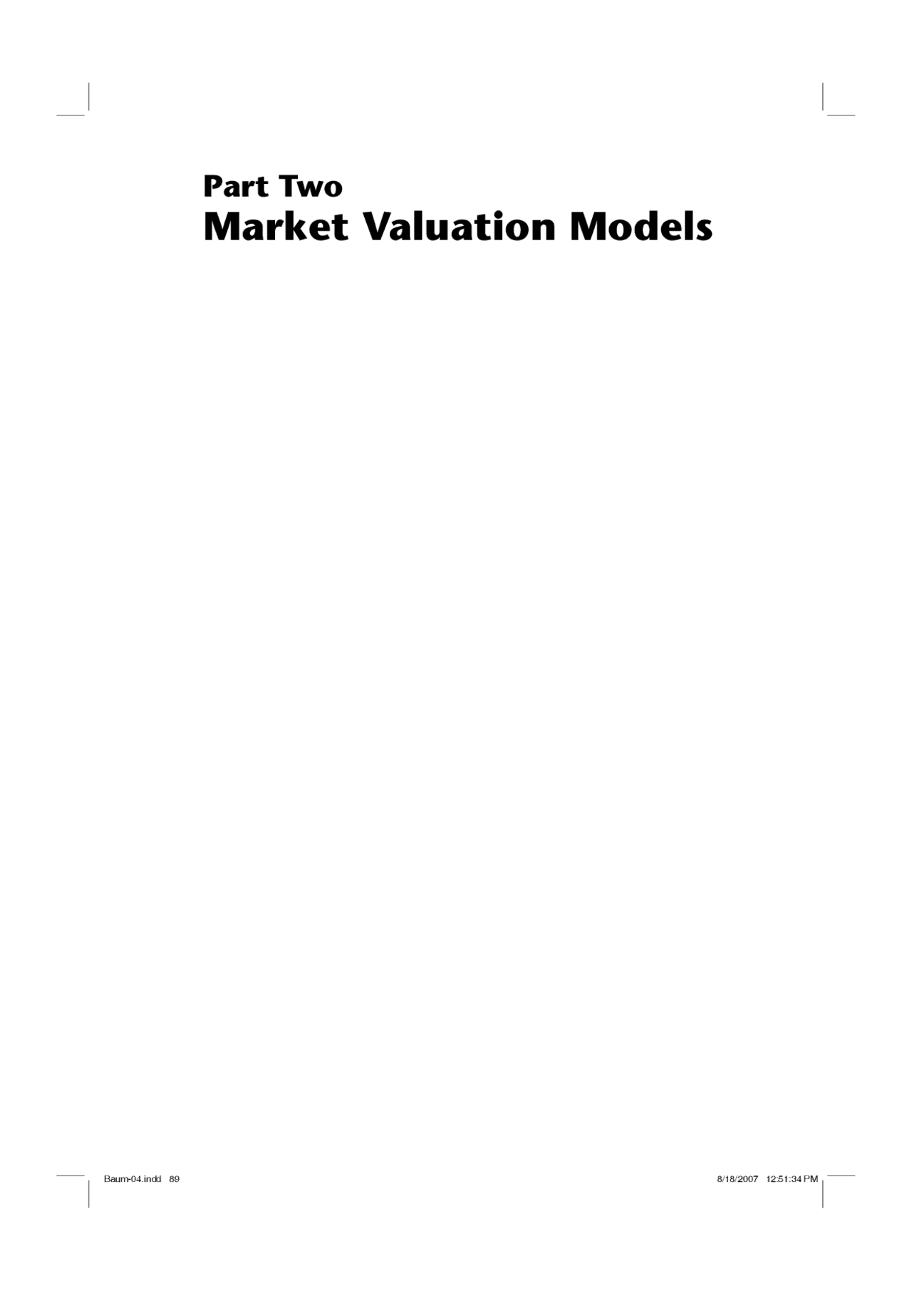 Market Valuation Models | Study Guides, Projects, Research Logic | Docsity