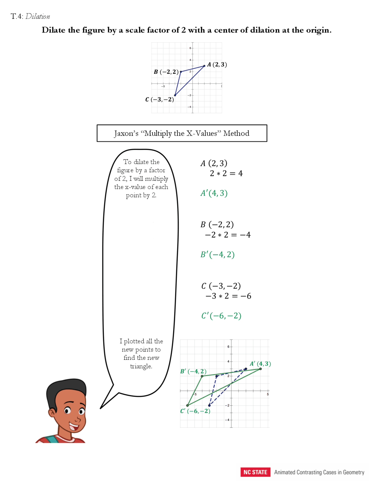 Dilate the figure by a scale factor of 2 with a center of dilation ... | Schemes and Mind Maps ...