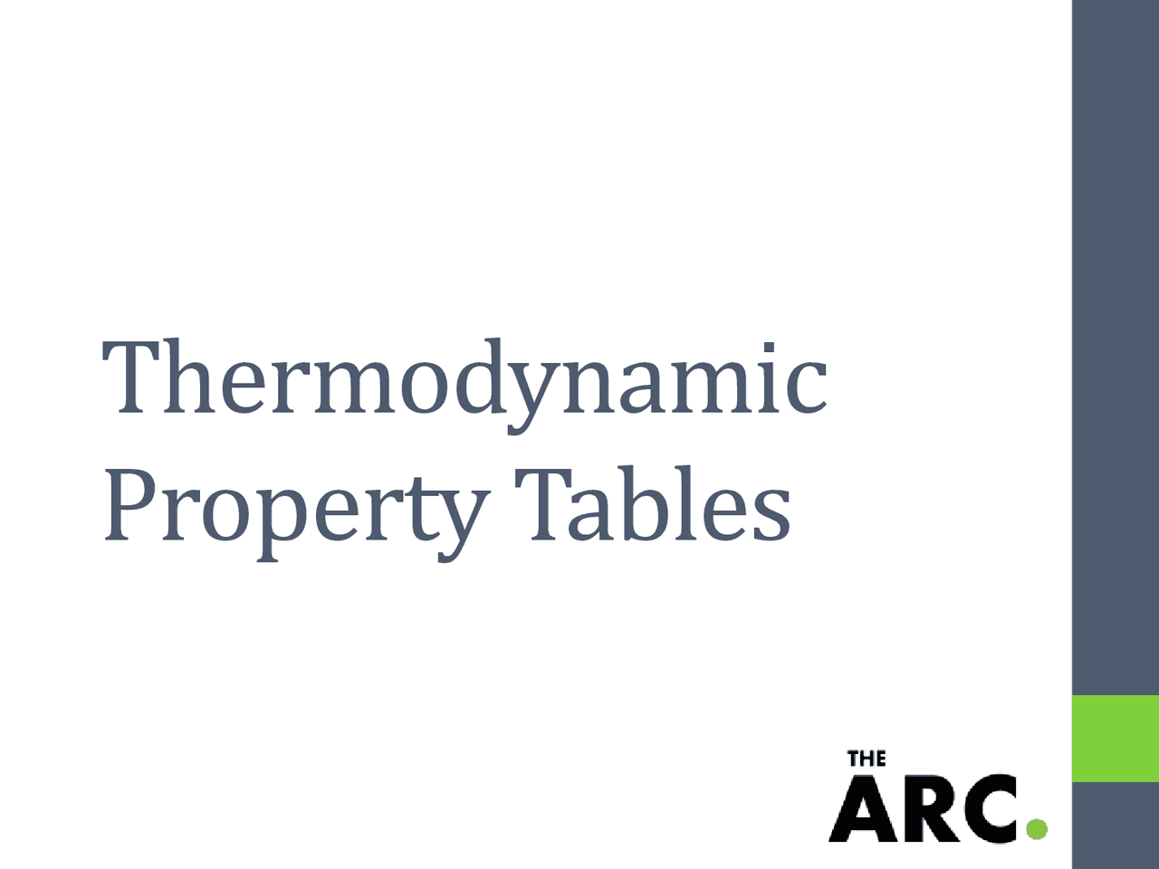 Thermodynamic Property Tables Lecture Notes Thermodynamics Docsity