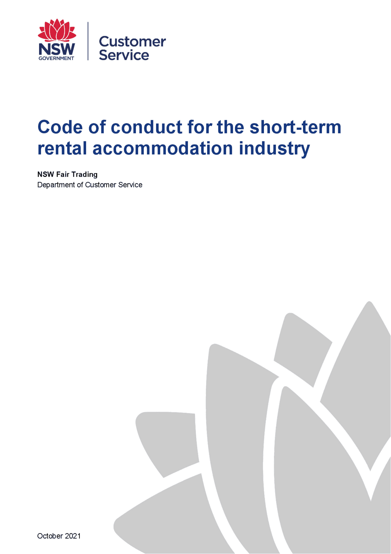 Code of conduct for the short-term rental accommodation ... | Exercises ...