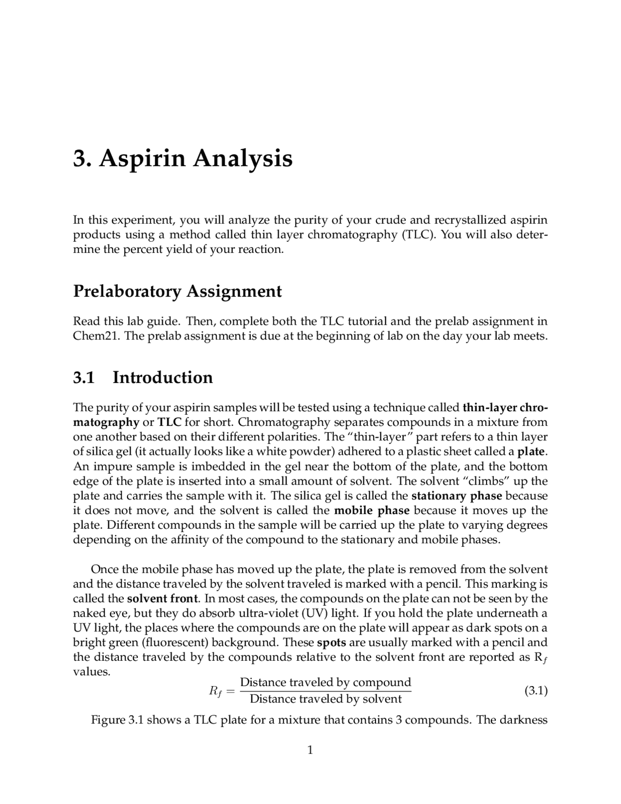 TLC Experiment: Aspirin Analysis - Plate Prep, Sampling, and ...