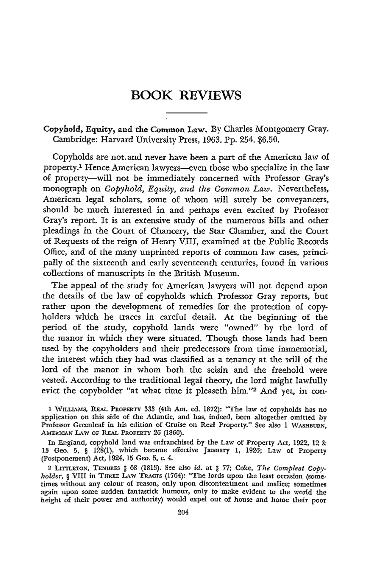 Evolution of Property Rights: Historical Analysis of Copyholds & Land ...