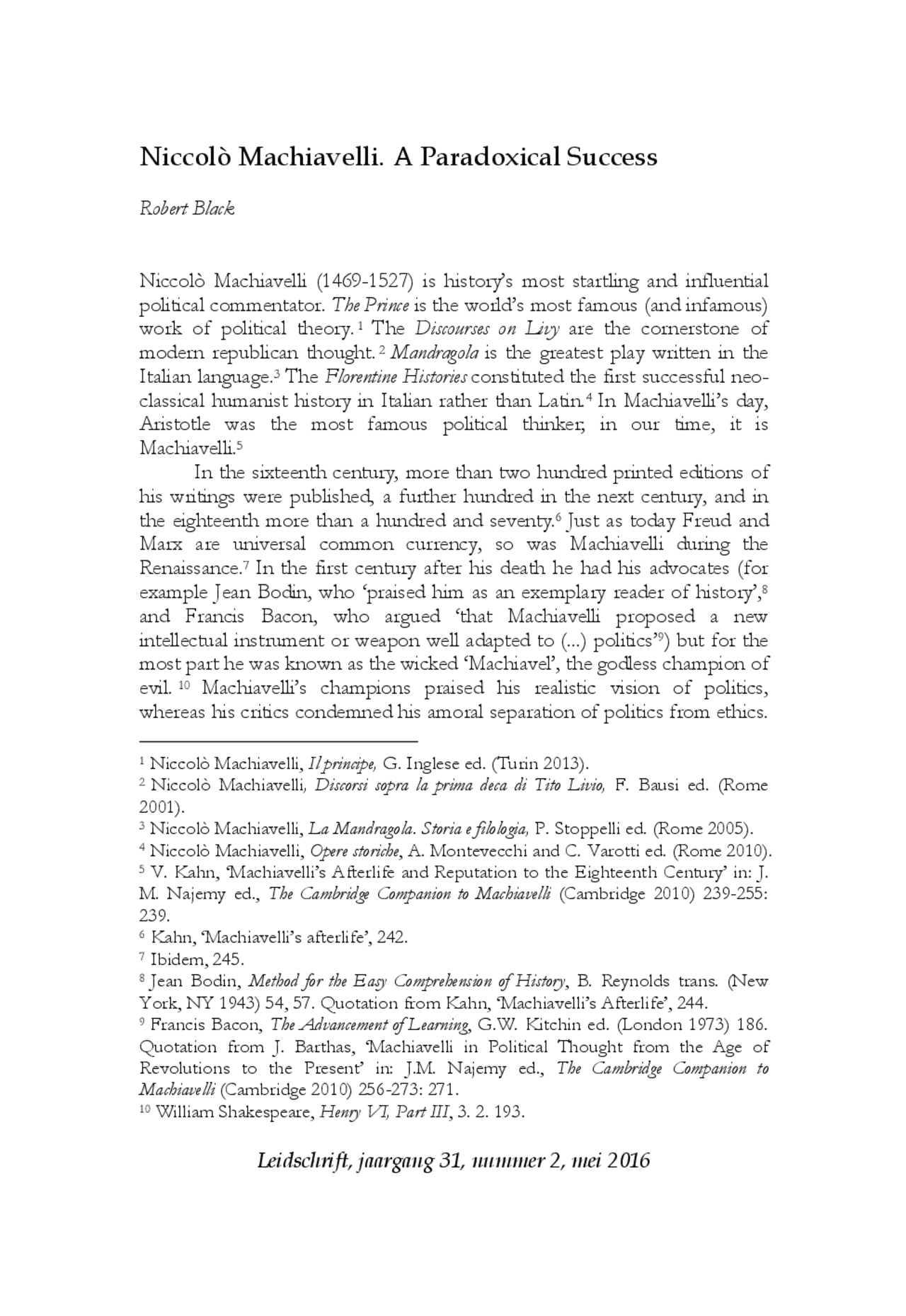 Machiavelli's Influence and Legacy: From Political Outcast to ...