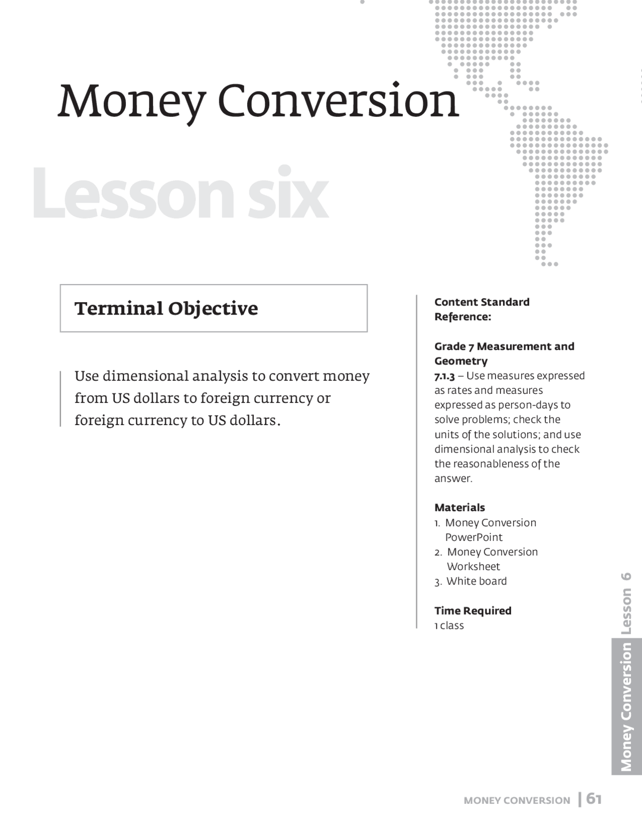 Money Conversion Lecture Notes Dimensional Analysis Docsity
