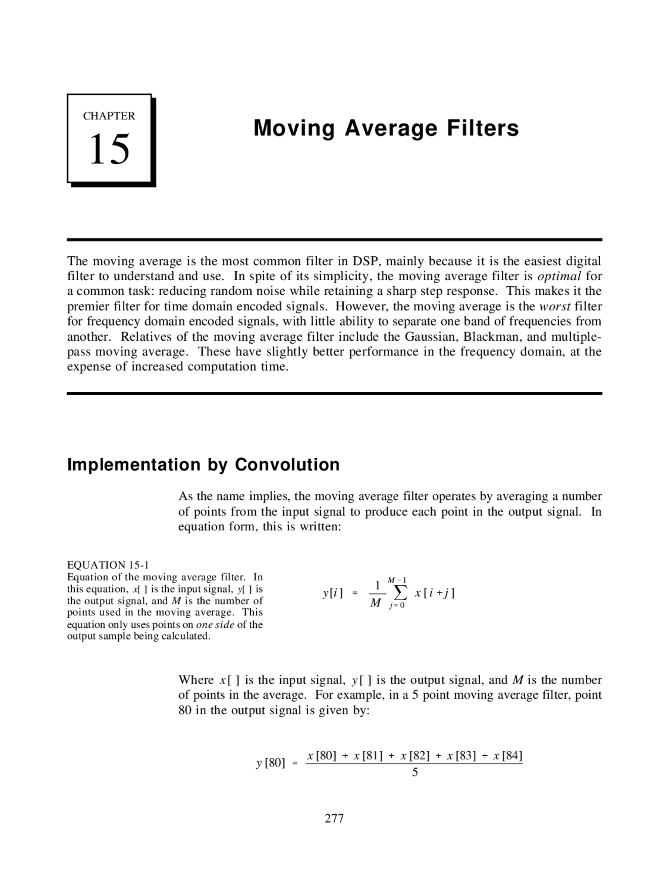 Moving Average Filters | Exercises Digital Signal Processing | Docsity