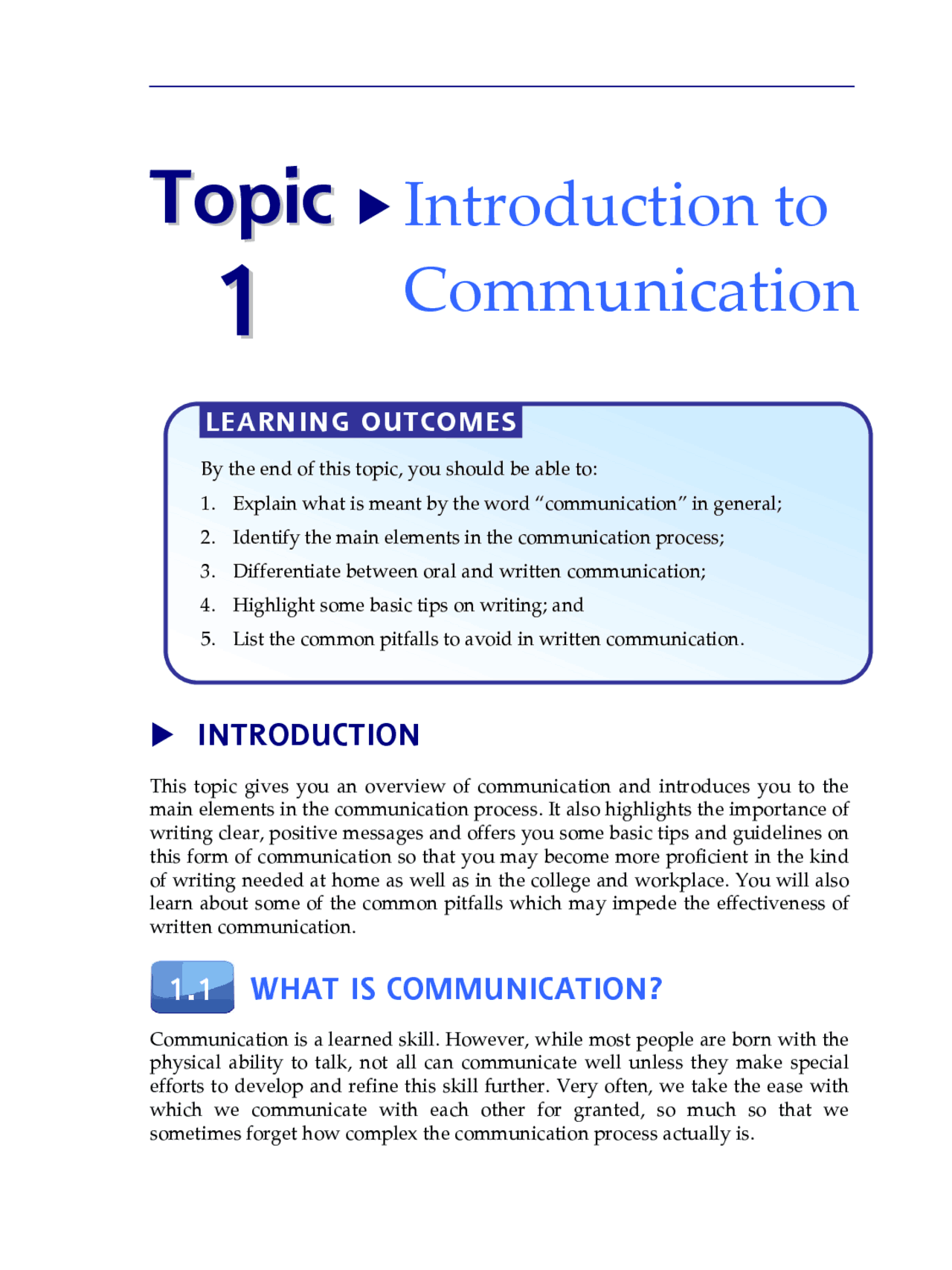 Introduction To Communication Slides Communication Docsity