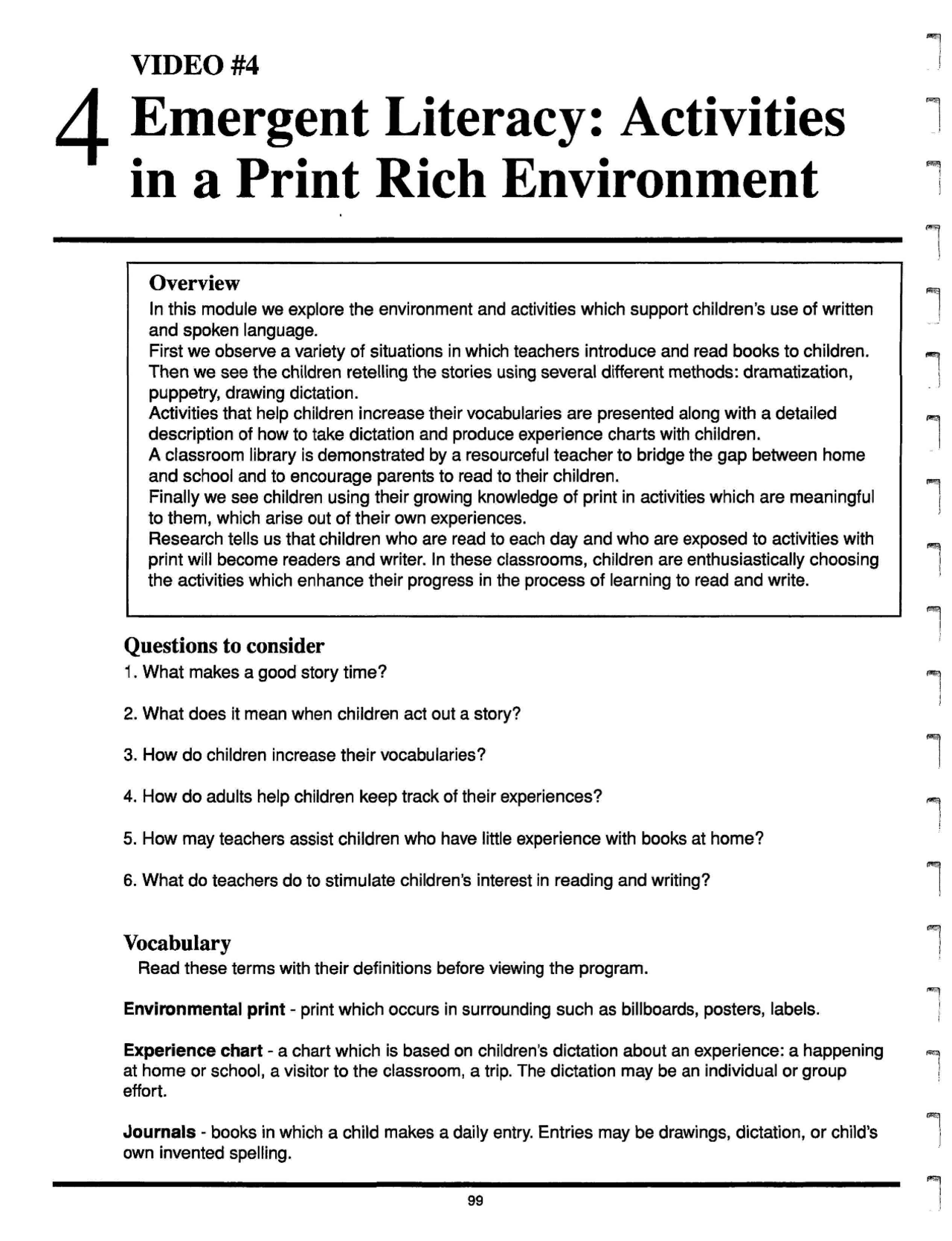Exploring Emergent Literacy: Activities in a Print-Rich Environment ...