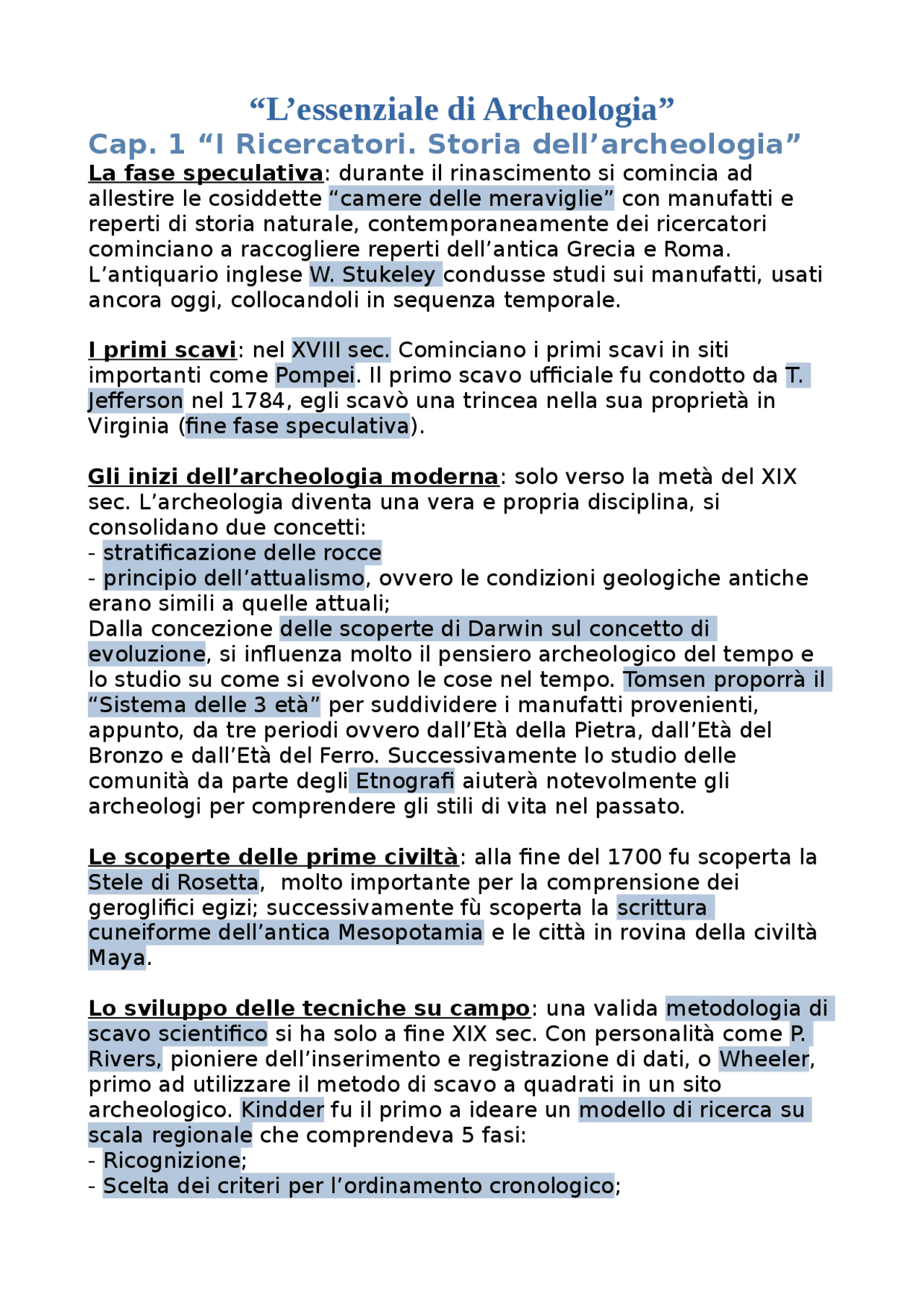 "L'essenziale di Archeologia. teoria, metodi e pratiche" riassunto per ...