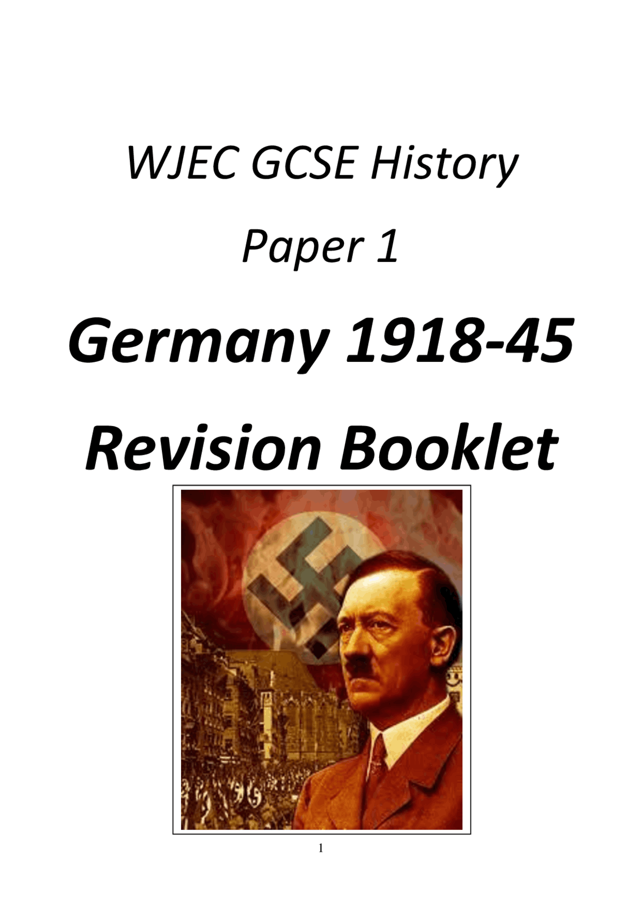 Germany 1918 45 Revision Booklet Lecture Notes German Docsity